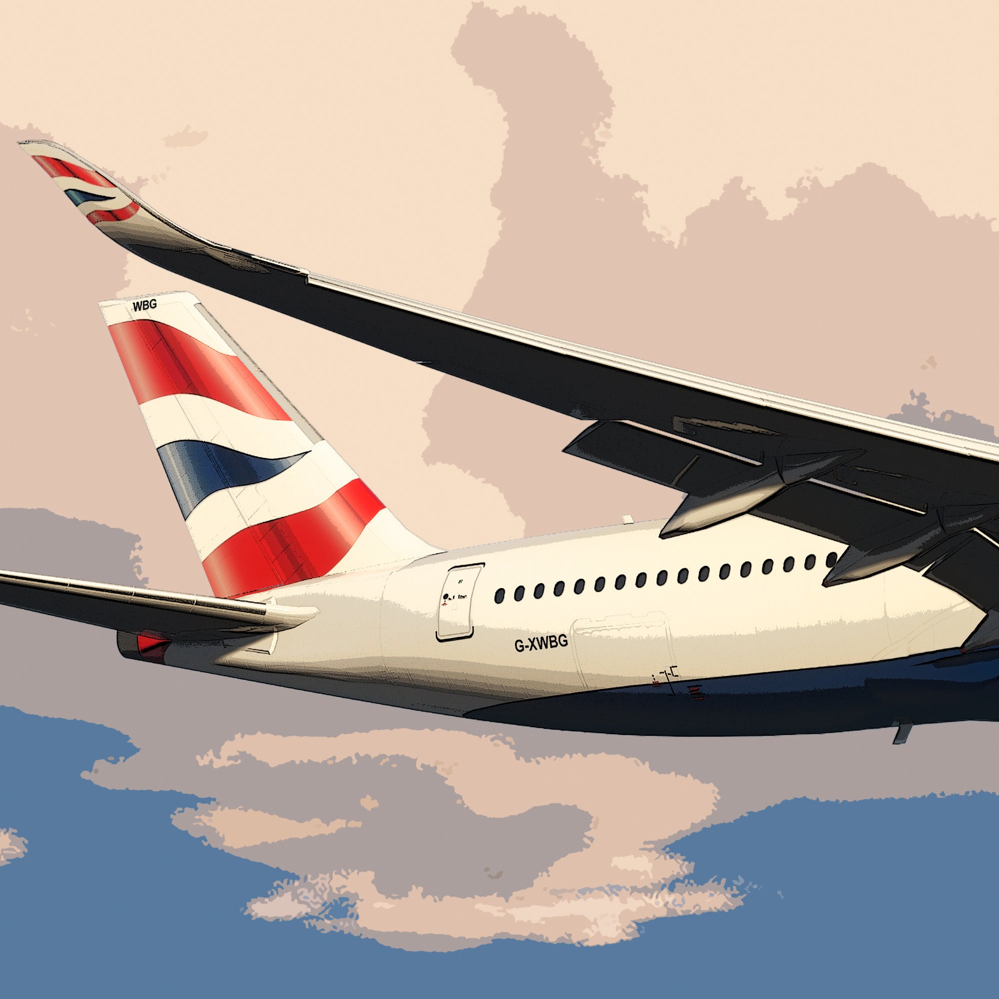 British Airways Airbus A350 Poster Aviation Art And Pilot Ts Airline Print Aviation Decor