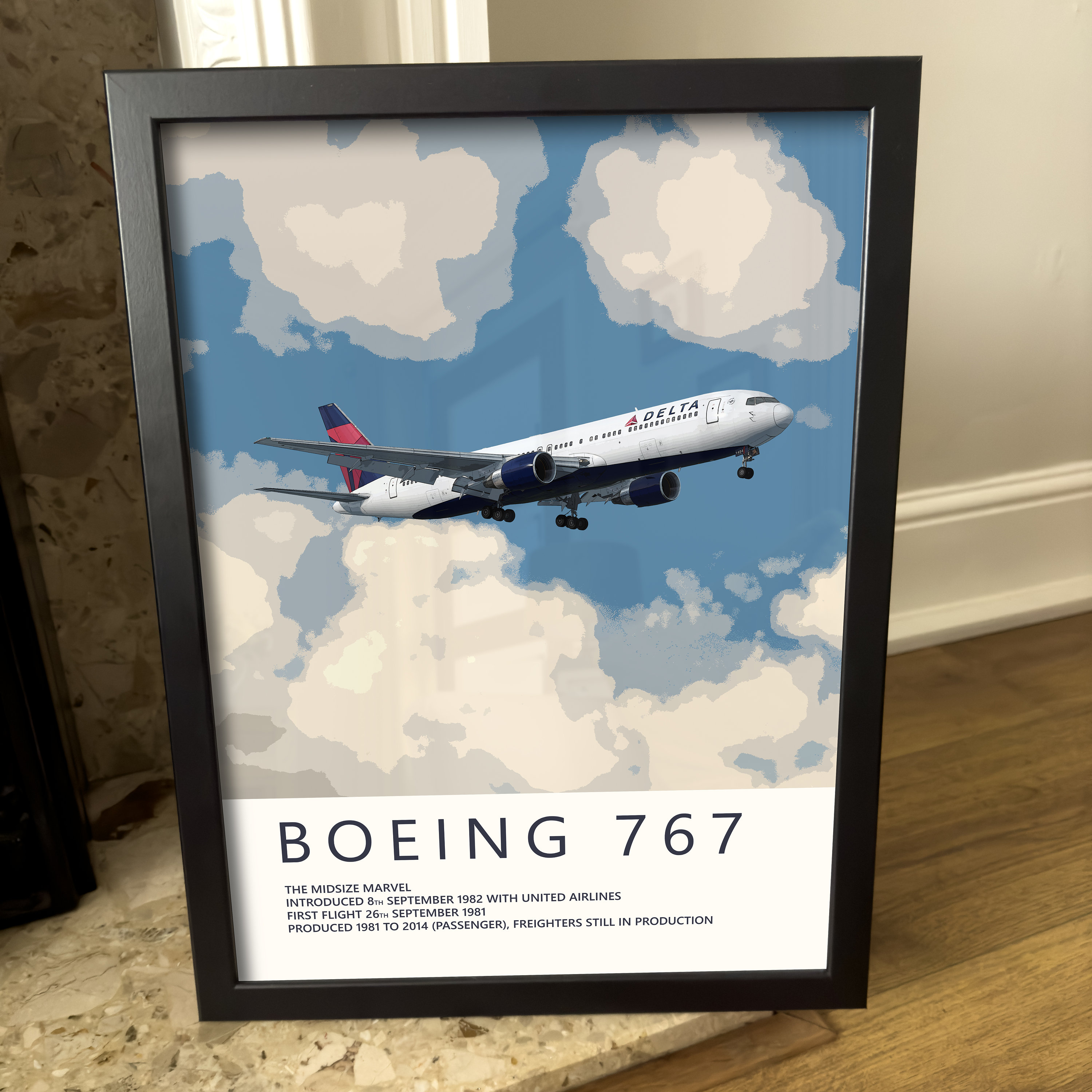 Delta Air Lines Boeing 767 Poster - Fine Aviation Artwork - Fantastic ...