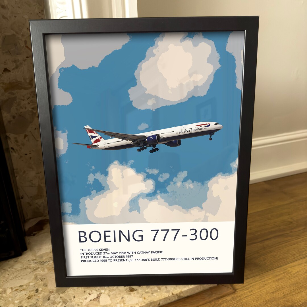 British Airways Boeing 777 Poster Plane Art for Aviation Enthusiasts ...