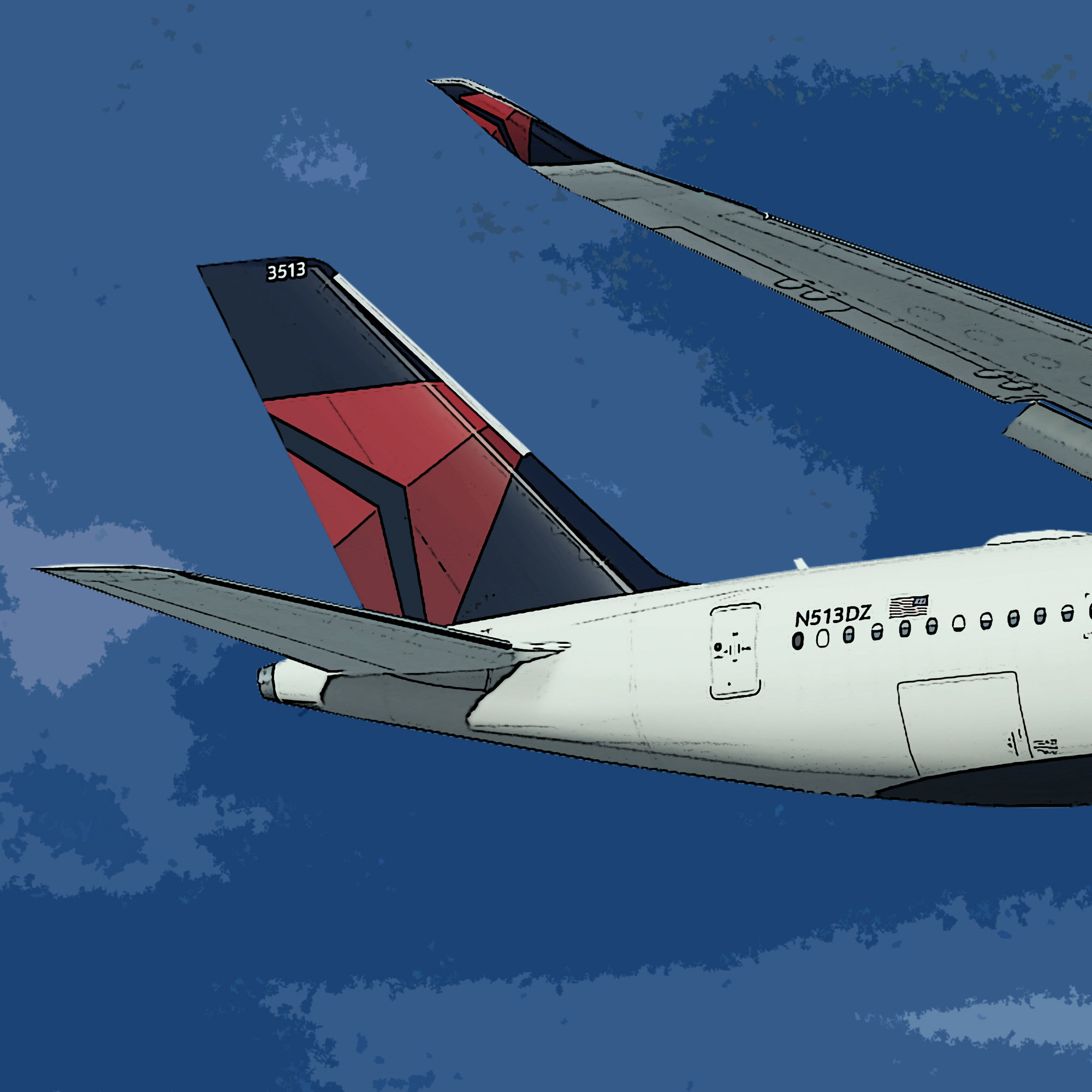 Delta Airlines Airbus A350 Poster Fine Aviation Artwork Fantastic Gift ...