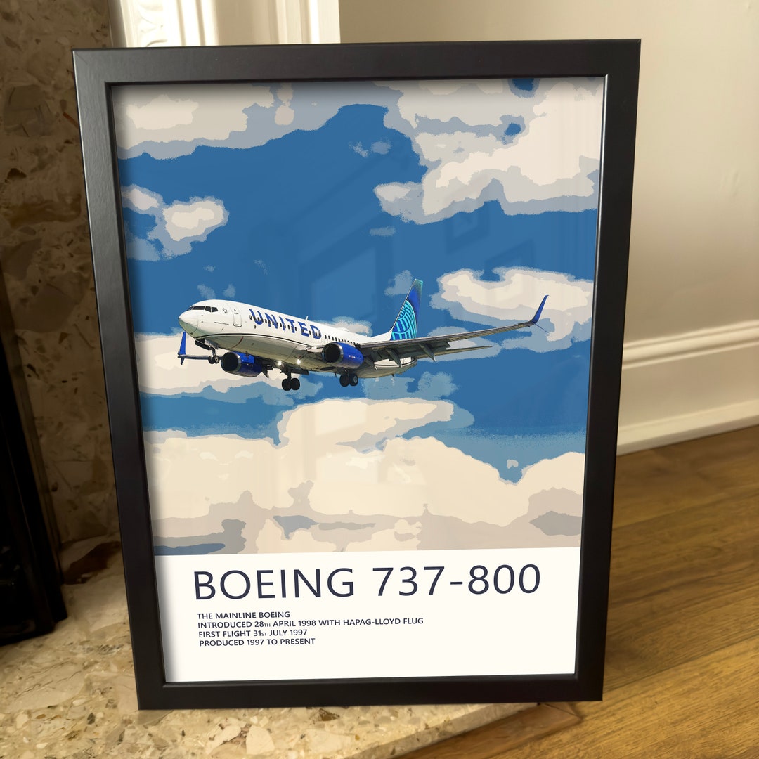 United Airlines Boeing 737 Poster - Plane Art for Aviation Enthusiasts ...