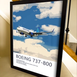 United Airlines Boeing 737 Poster - Plane Art for Aviation Enthusiasts ...