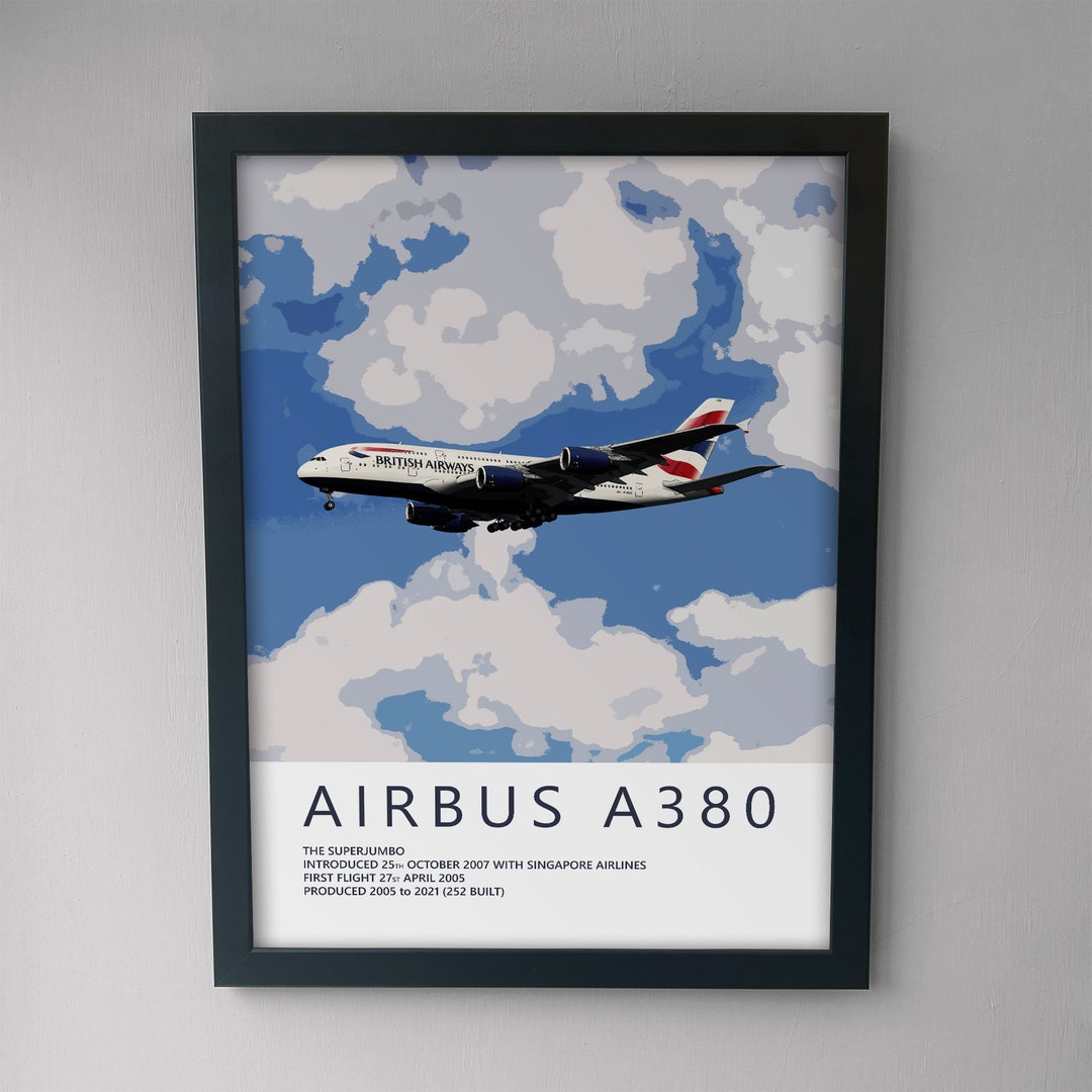 British Airways Airbus A380 Poster - Plane Art for Aviation Enthusiasts ...