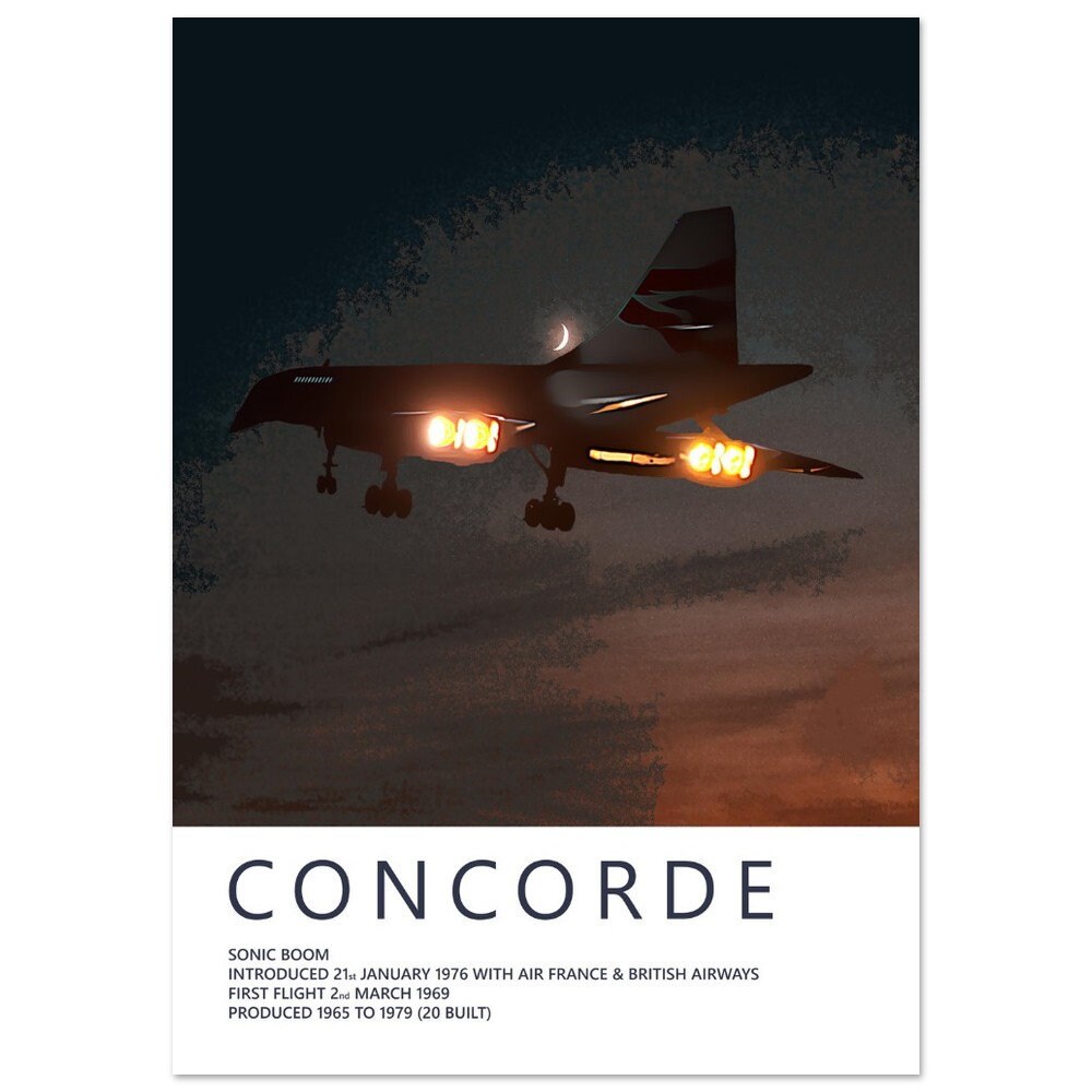 Concorde Poster, Gift for Pilot, Aviation Poster, Aviation Artwork ...