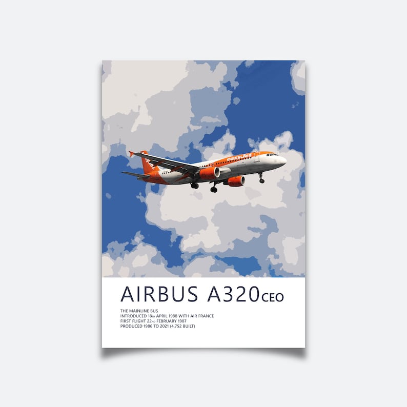 Easyjet Airbus A320 Poster - Plane Art for Aviation Enthusiasts & Pilot ...