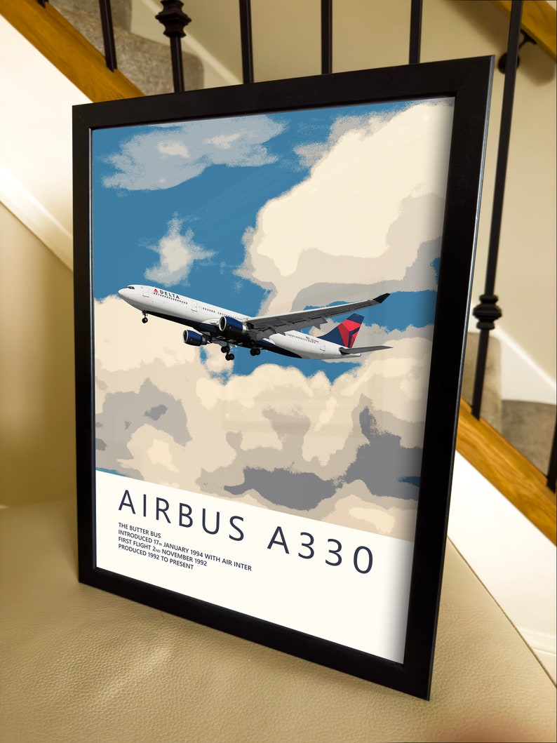 Delta Air Lines Airbus A330 Poster Fine Aviation Artwork Airplane ...