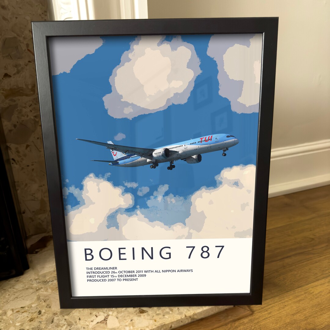 TUI Boeing 787 Poster - Fine Aviation Artwork - Airplane Posters - Gift ...