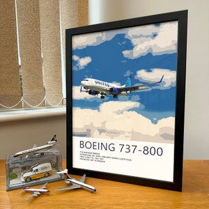 United Airlines Boeing 737 Poster Plane Art for Aviation Enthusiasts ...