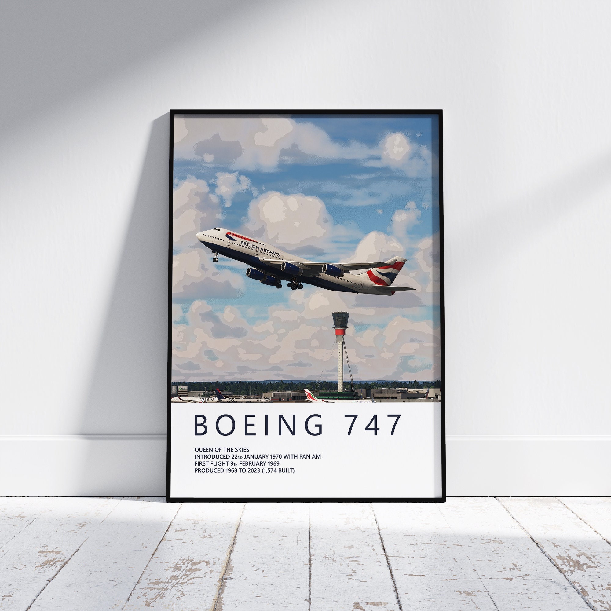 British Airways Boeing 747 Poster Aviation Art for Pilots & Enthusiasts ...