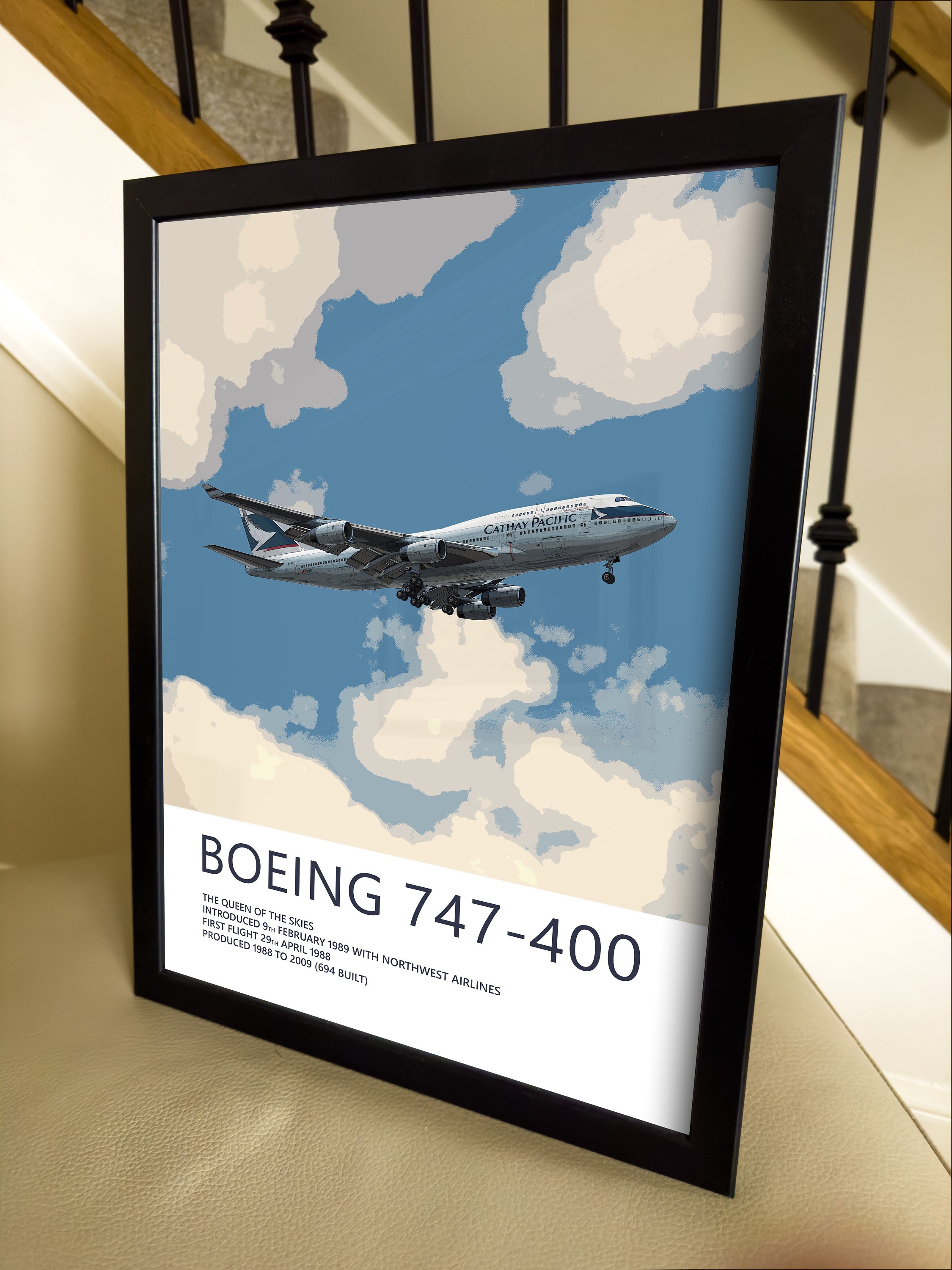 Cathay Pacific Boeing 747 Poster - Plane Art for Aviation Enthusiasts ...