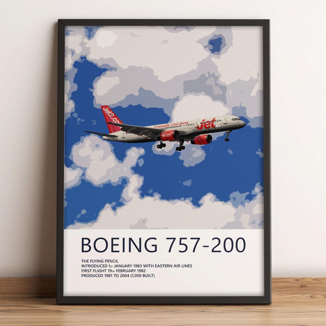 Jet2 Boeing 757 Print, Aviation Art, Airliner Art Prints, Pilot Gift ...