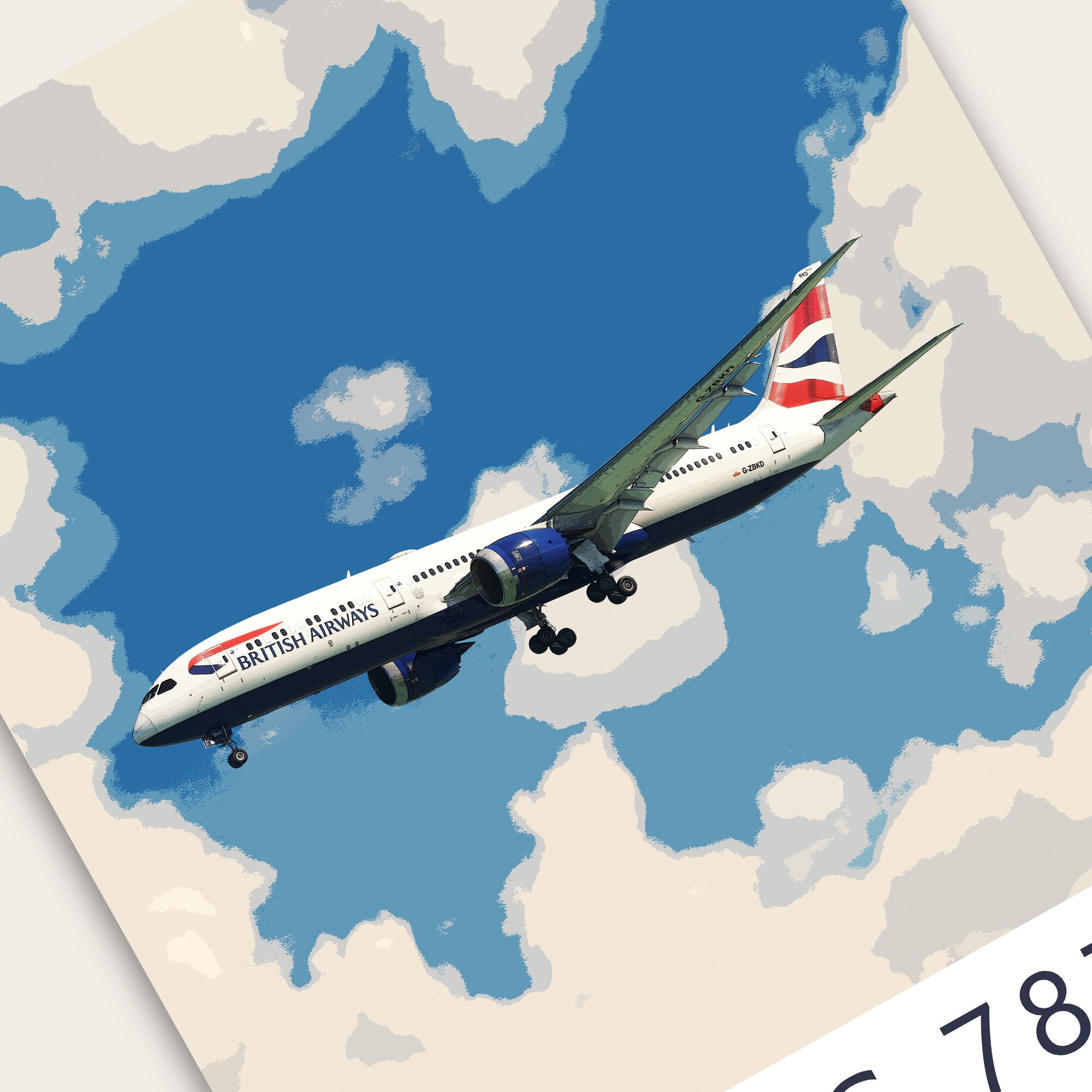 British Airways Boeing 787 Poster Fine Aviation Artwork Airplane ...