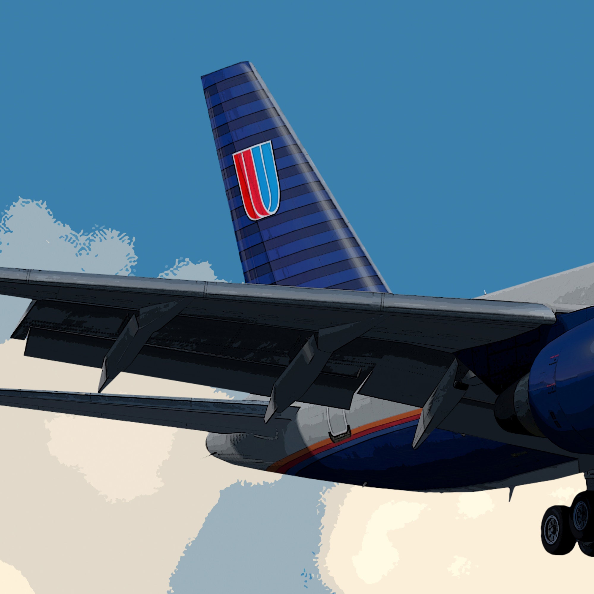 United Airlines Boeing 757 Poster Fine Aviation Artwork Fantastic Gift ...