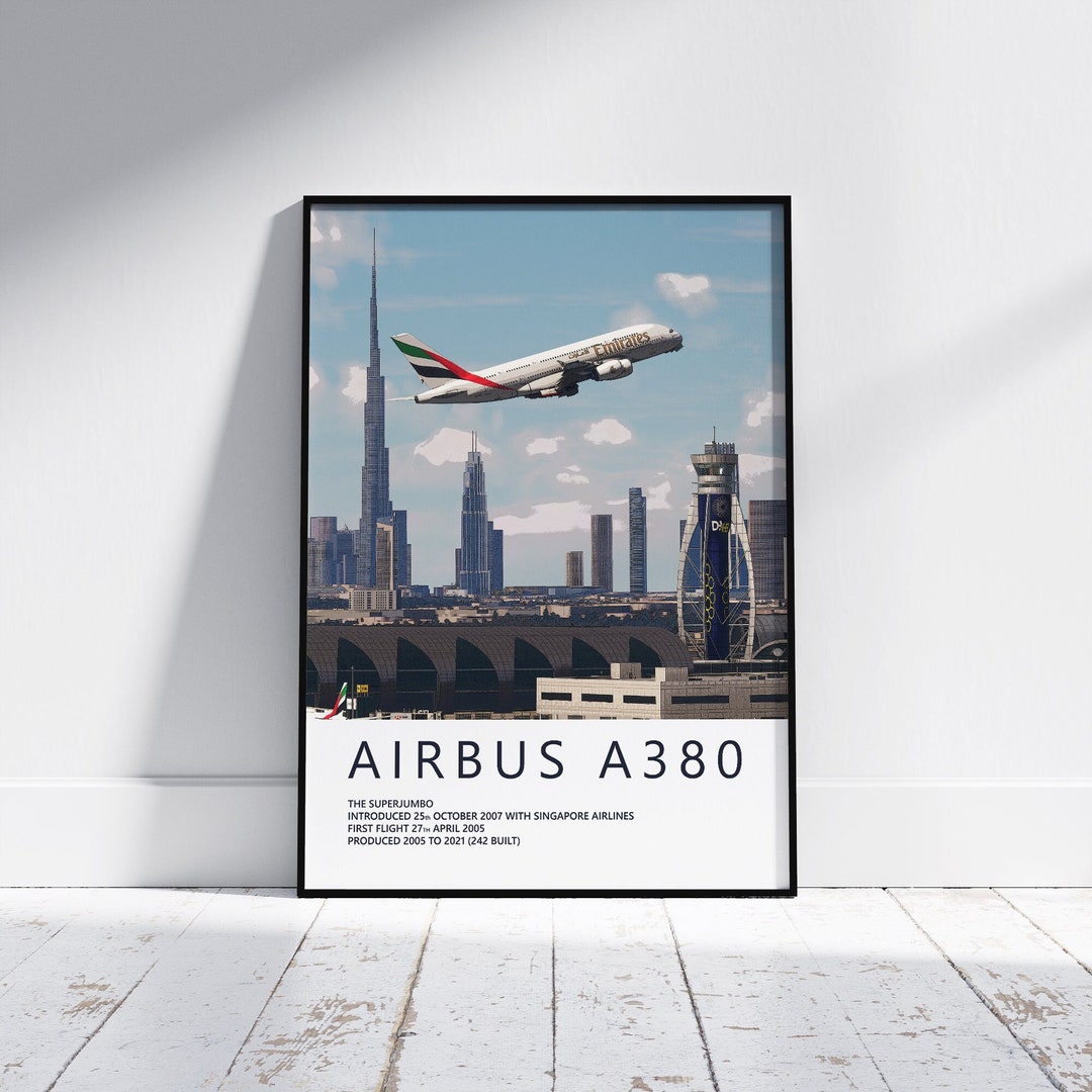 Emirates Airbus A380 Poster Aviation Art, Pilot Gifts, Aviation Decor ...