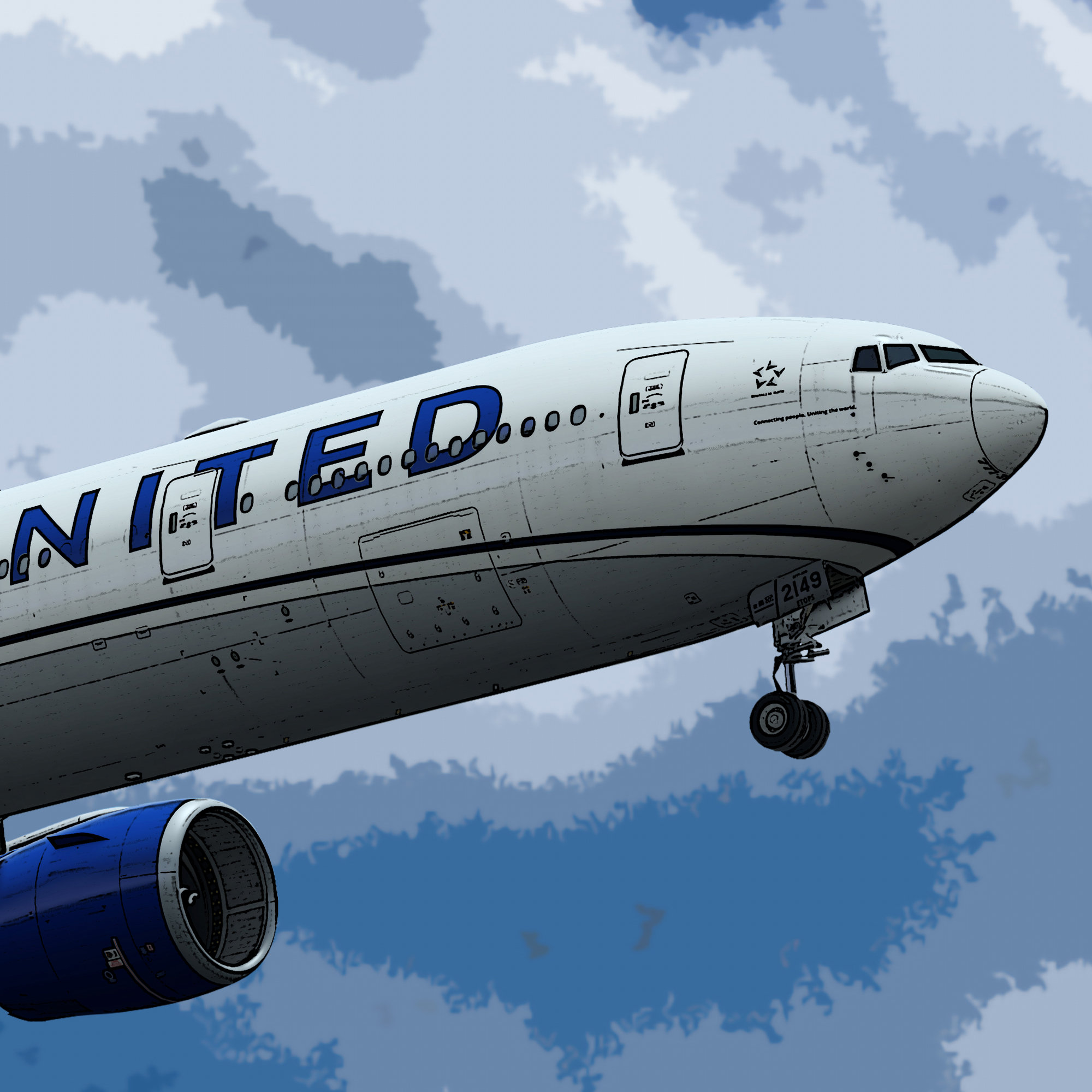 United Airlines Boeing 777 Poster Fine Aviation Artwork Fantastic Gift ...