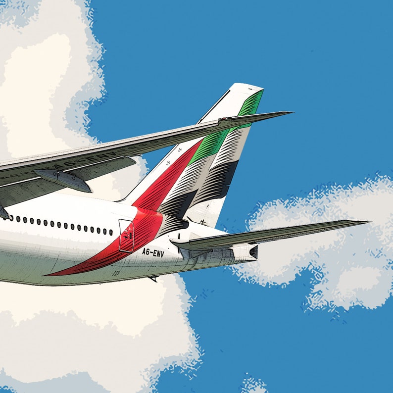 Emirates Boeing 777 Poster Fine Aviation Artwork Airplane Posters Gift ...