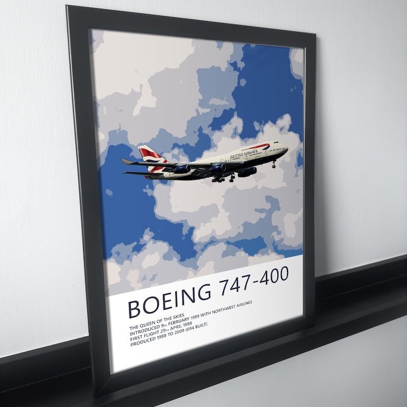 British Airways Boeing 747 Poster - Plane Art for Aviation Enthusiasts ...
