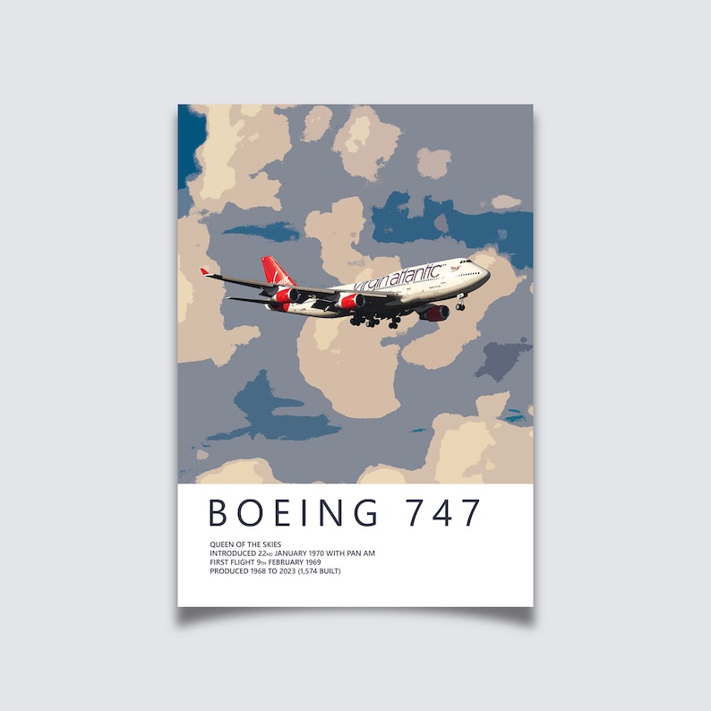 Virgin Atlantic Boeing 747 Poster - Aviation Art & Pilot Gifts ...