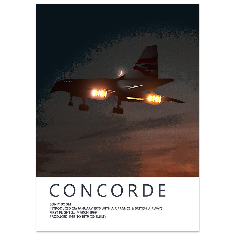 Concorde Poster, Gift for Pilot, Aviation Poster, Aviation Artwork ...