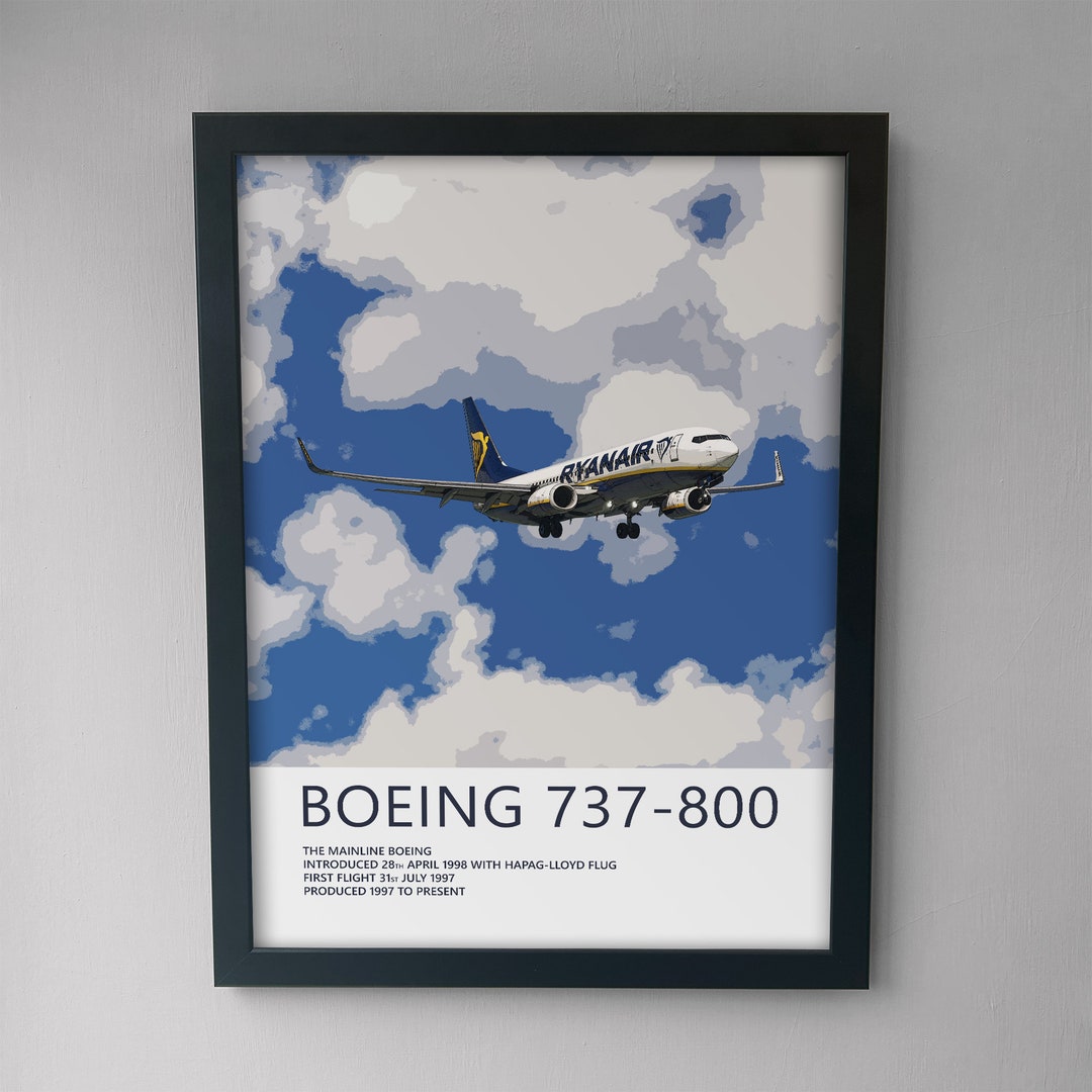 Ryanair Boeing 737 Poster - Plane Art for Aviation Enthusiasts & Pilot ...