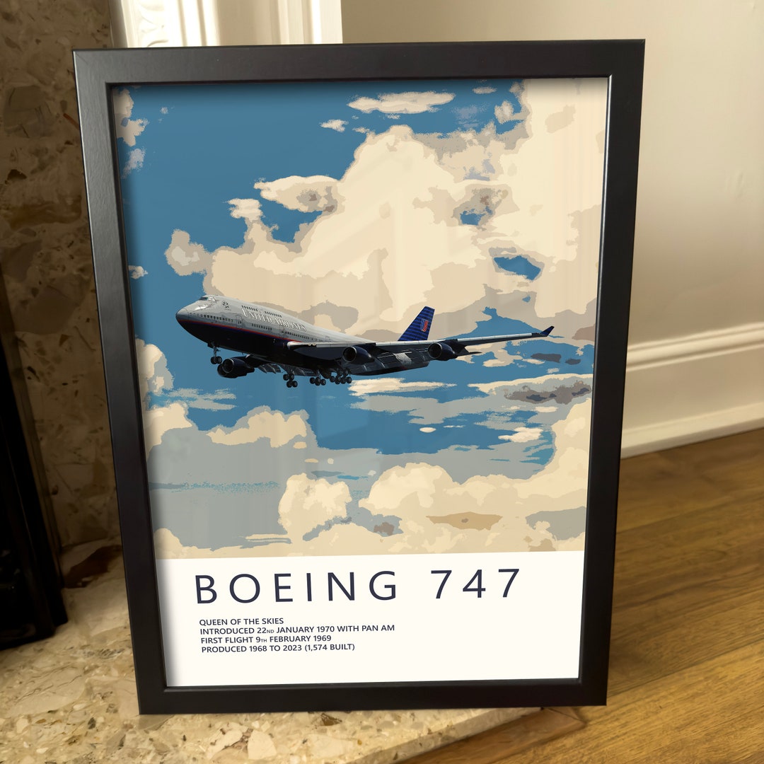 United Airlines Boeing 747 Poster - Fine Aviation Artwork - Fantastic ...