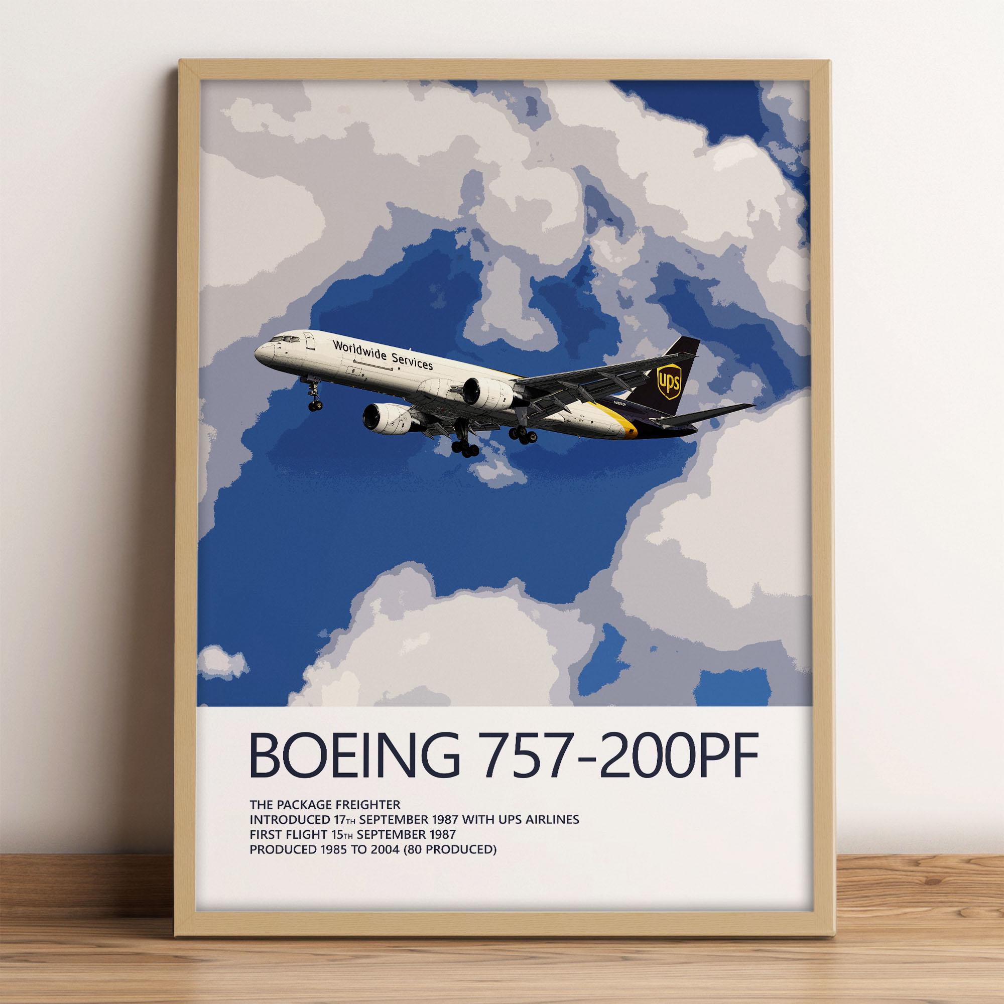 UPS Boeing 757 Poster | Detailed Aviation Art Print | Civil Airliner ...
