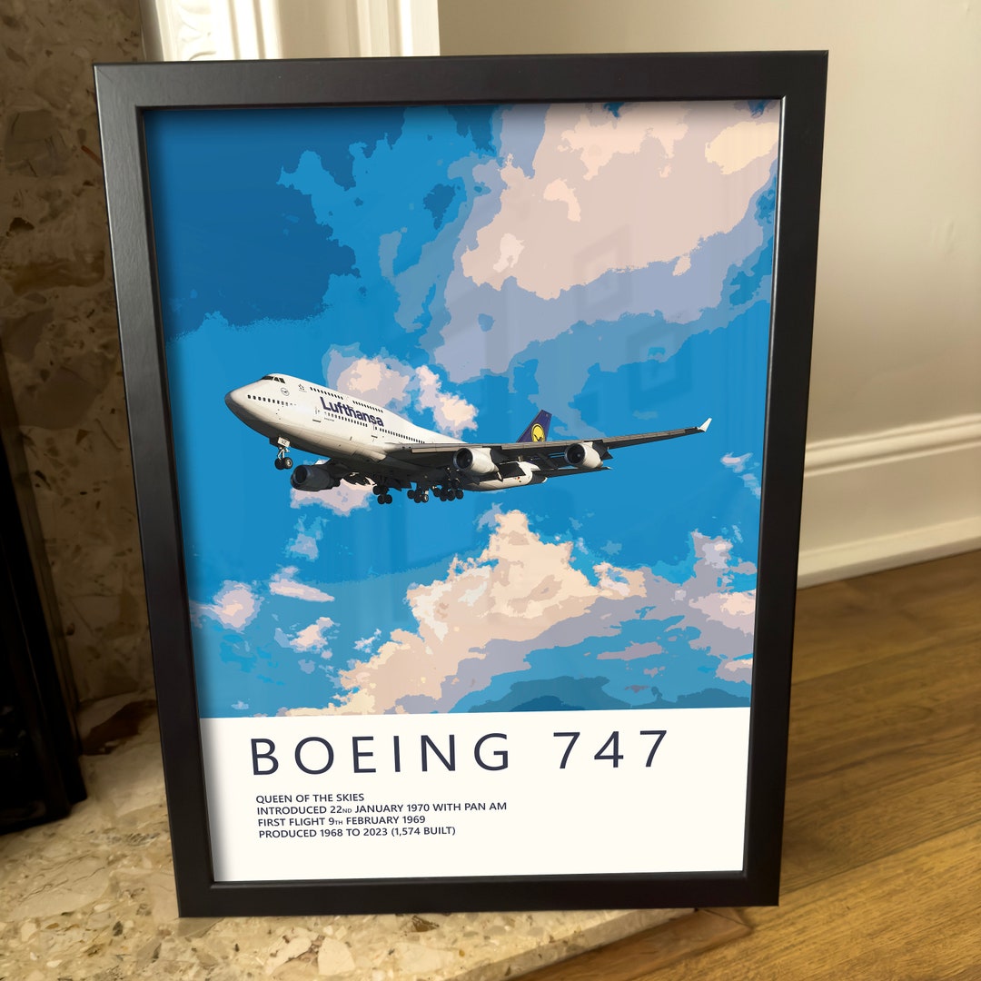 Lufthansa Boeing 747 Poster - Fine Aviation Artwork - Airplane Posters ...
