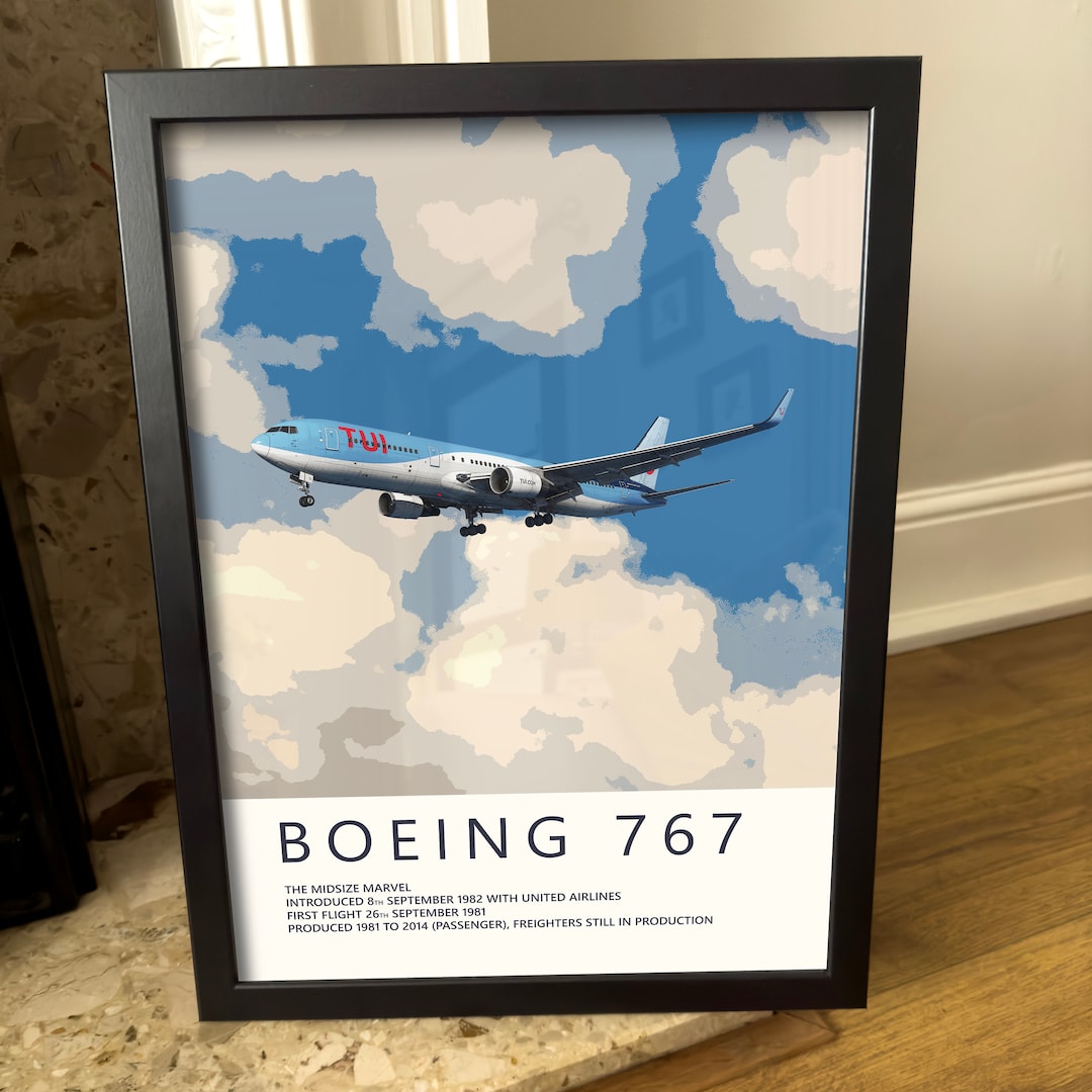 TUI Boeing 767 Poster - Fine Aviation Artwork - Airplane Posters - Gift ...