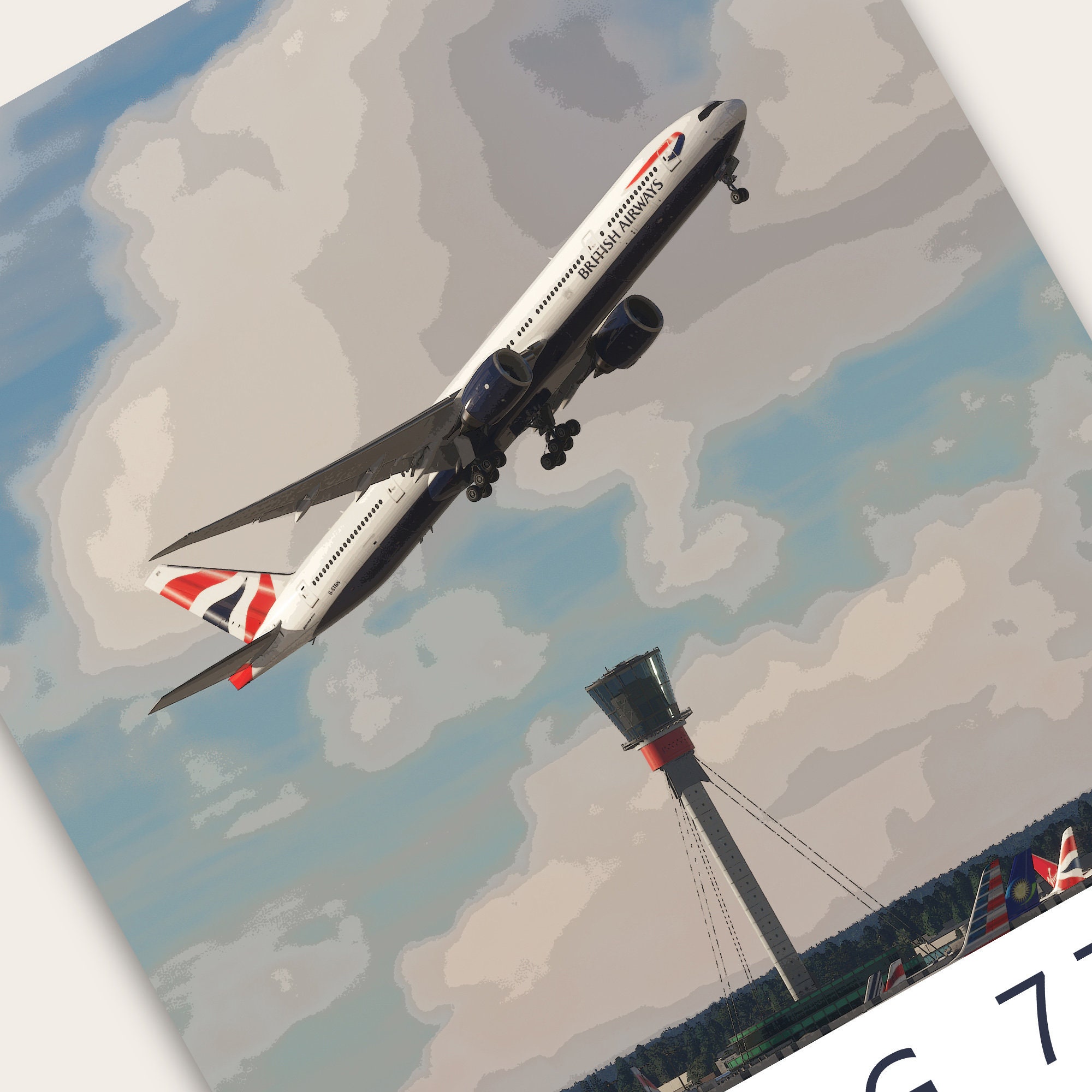 British Airways Boeing 777 Poster - Heathrow - Plane Art for Aviation ...