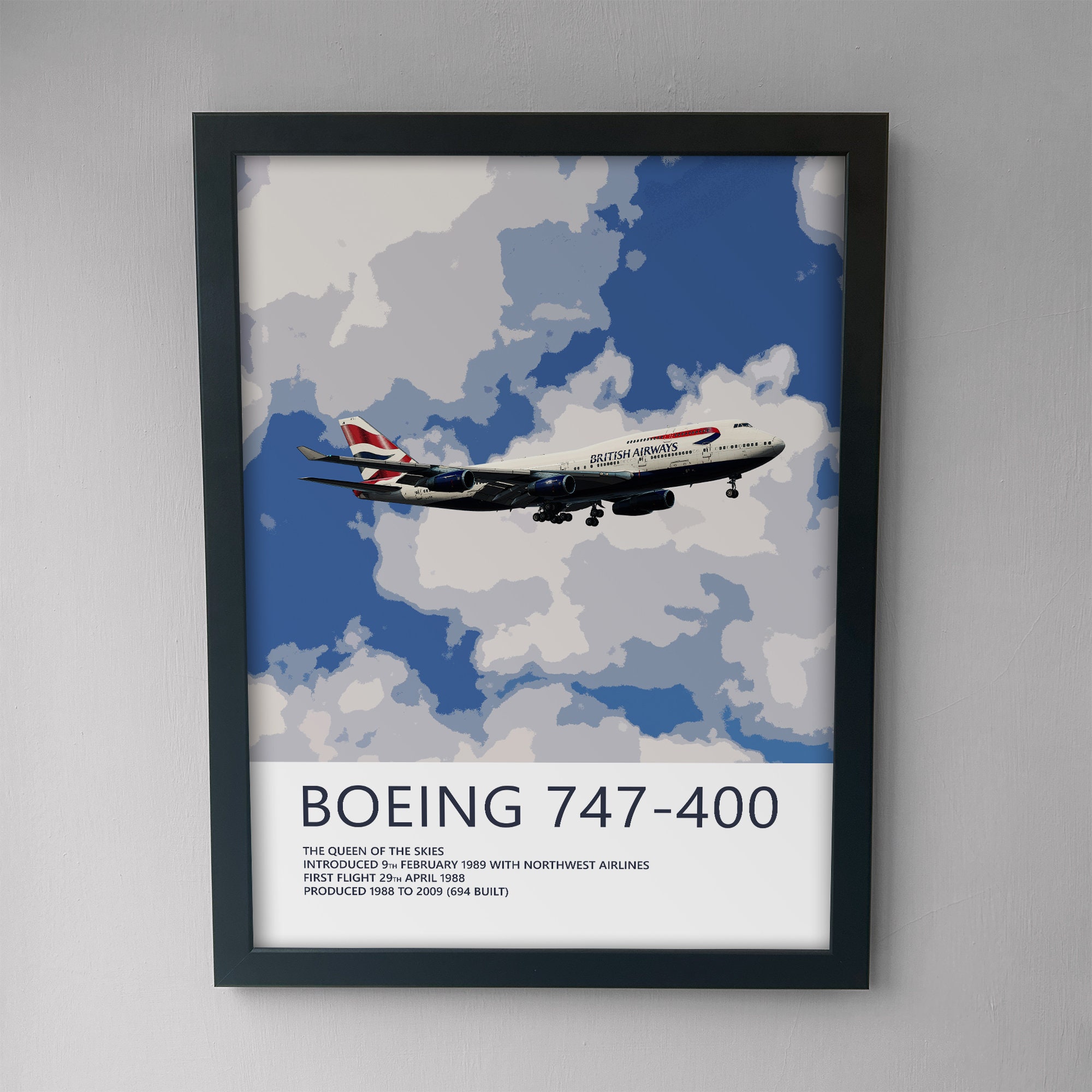 British Airways Boeing 747 Poster - Plane Art for Aviation Enthusiasts ...