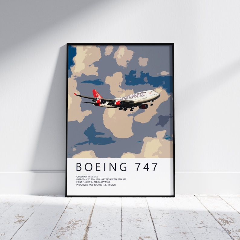 Virgin Atlantic Boeing 747 Poster - Aviation Art & Pilot Gifts ...