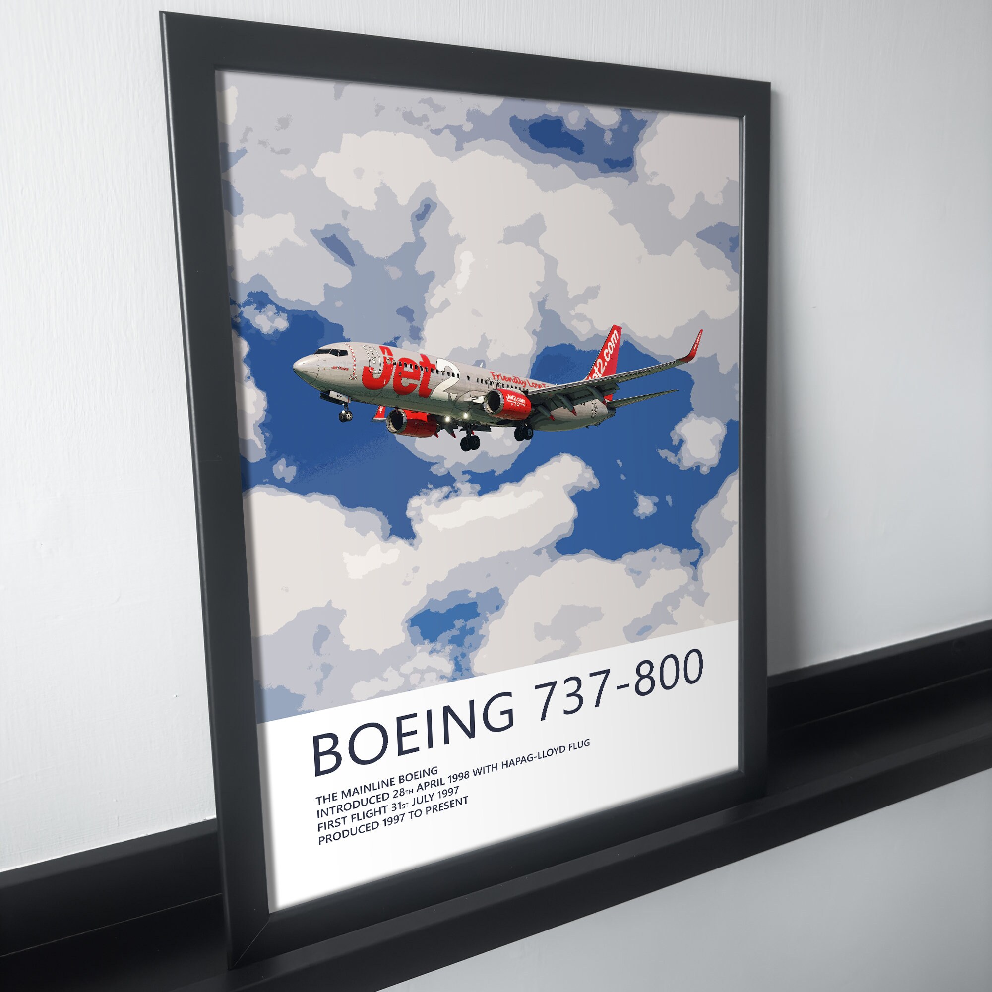 Jet2 Boeing 737 Poster Plane Art for Aviation Enthusiasts & Pilot ...
