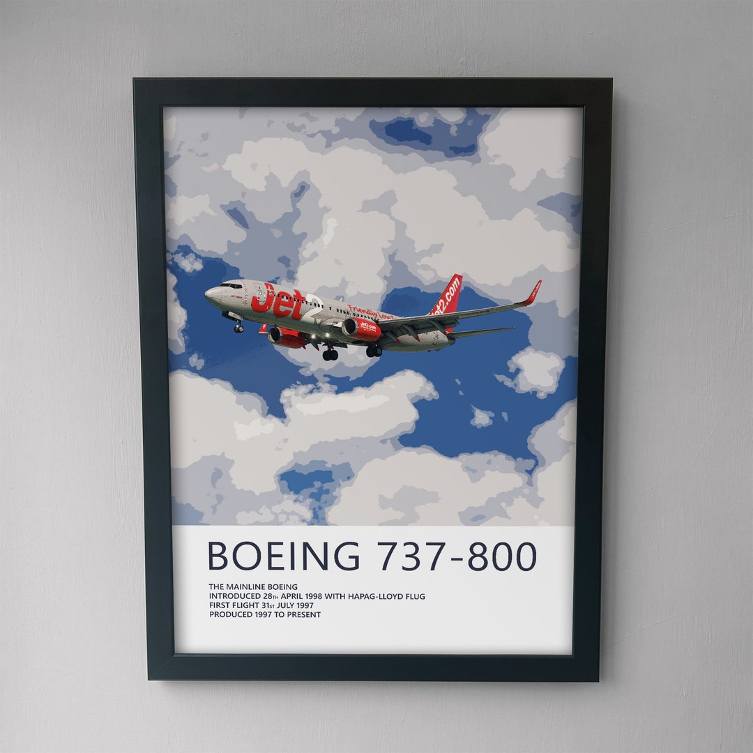 Jet2 Boeing 737 Poster Plane Art for Aviation Enthusiasts & Pilot ...