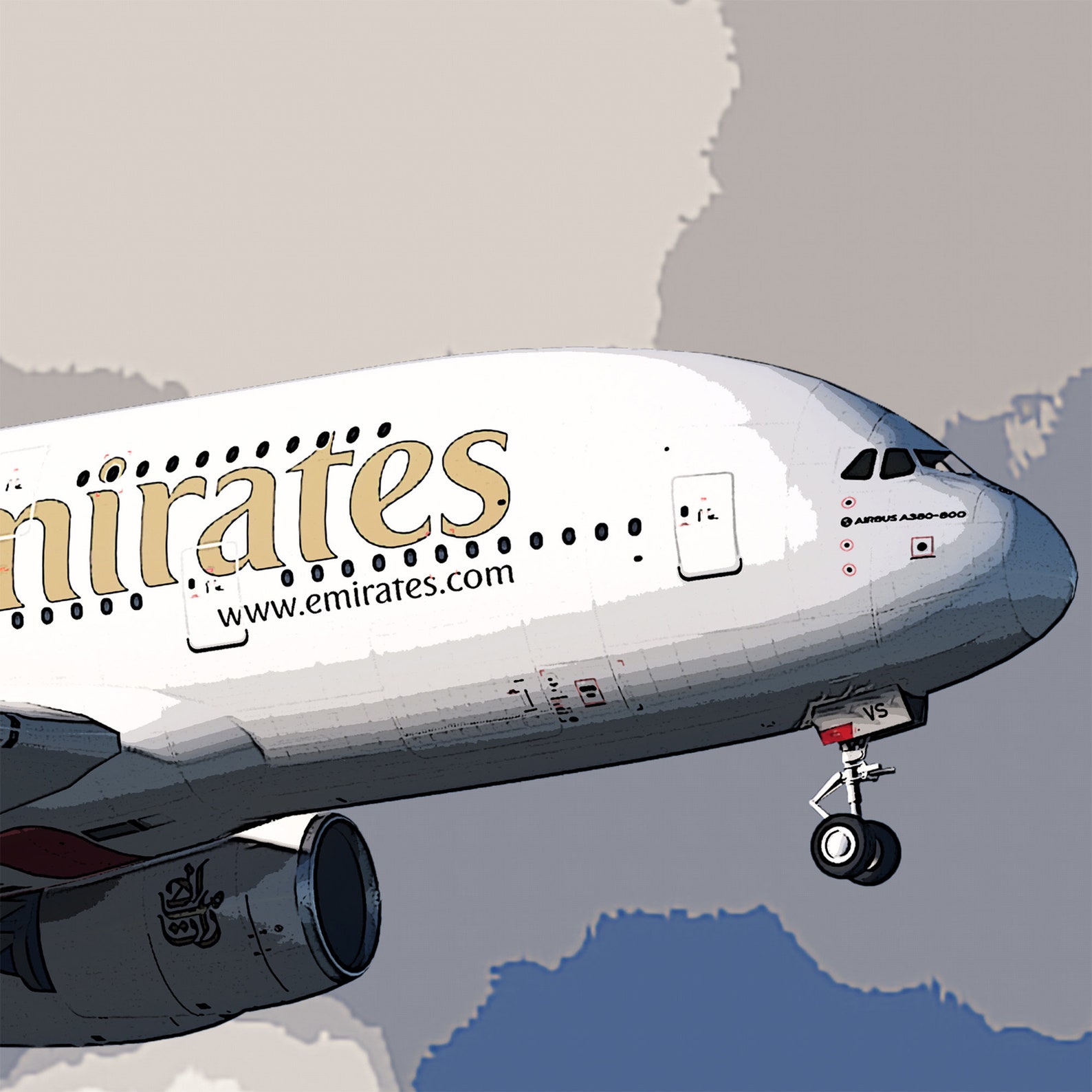 Emirates Airbus A380 Poster - Aviation Art & Pilot Gifts - Airline ...