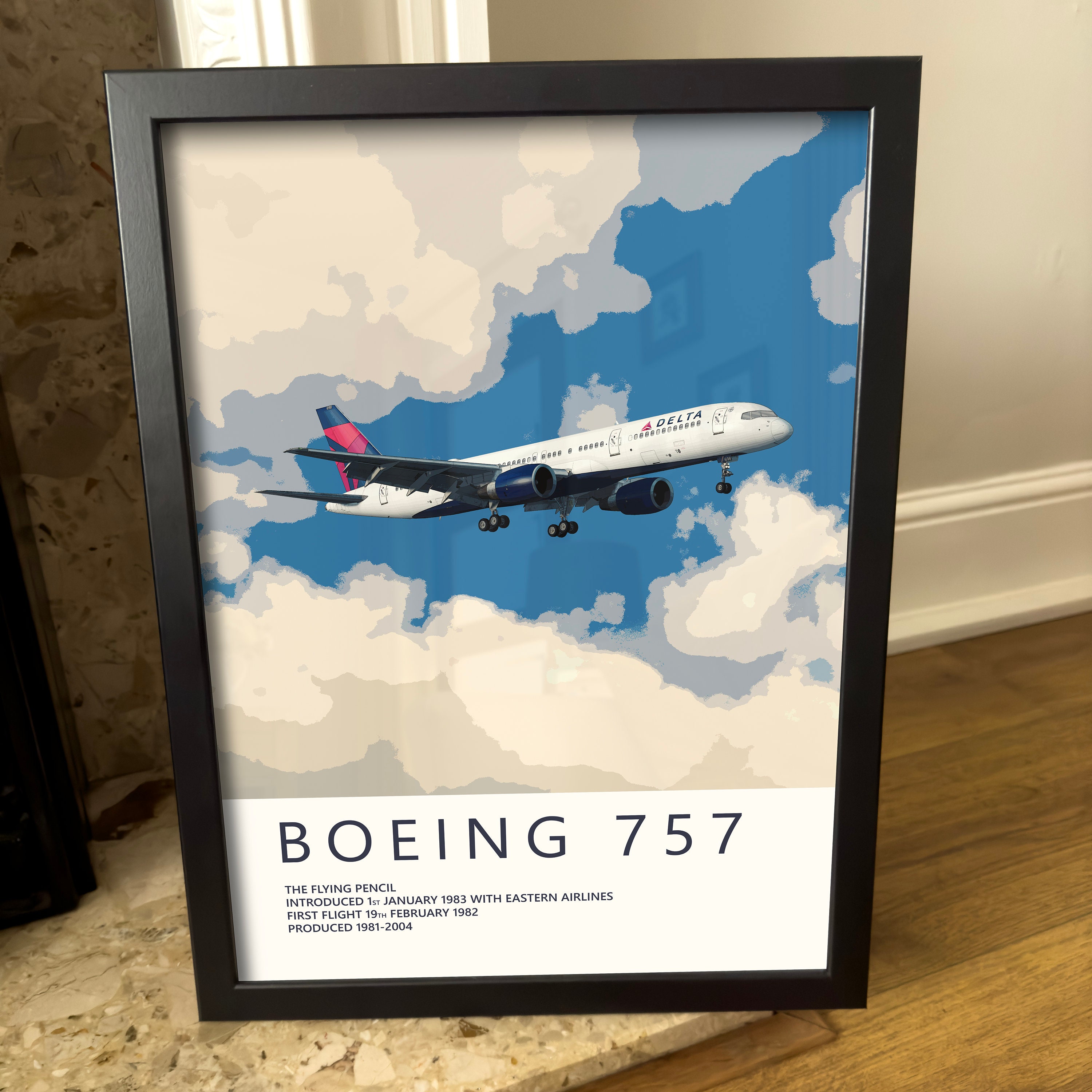 Delta Air Lines Boeing 757 Poster Fine Aviation Artwork Fantastic Gift ...