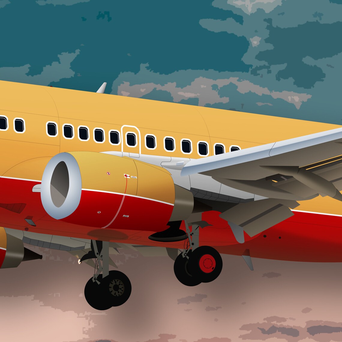 Southwest Boeing 737 Poster Boeing Artwork Gift for Pilot - Etsy