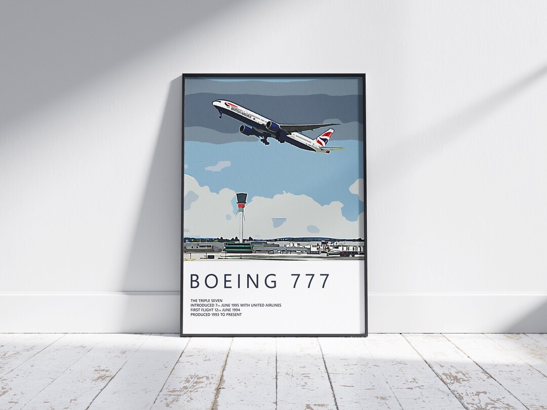 Boeing 777 Poster, Aviation Poster, Aviation Art, Aviation Wall Art ...