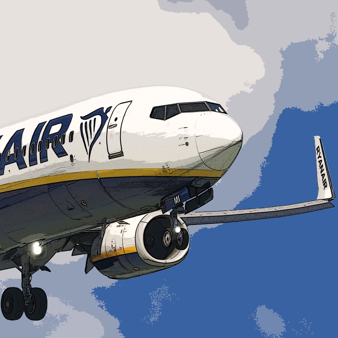 Ryanair Boeing 737 Poster - Plane Art for Aviation Enthusiasts & Pilot ...