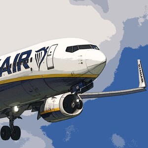 Ryanair Boeing 737 Poster - Plane Art for Aviation Enthusiasts & Pilot ...