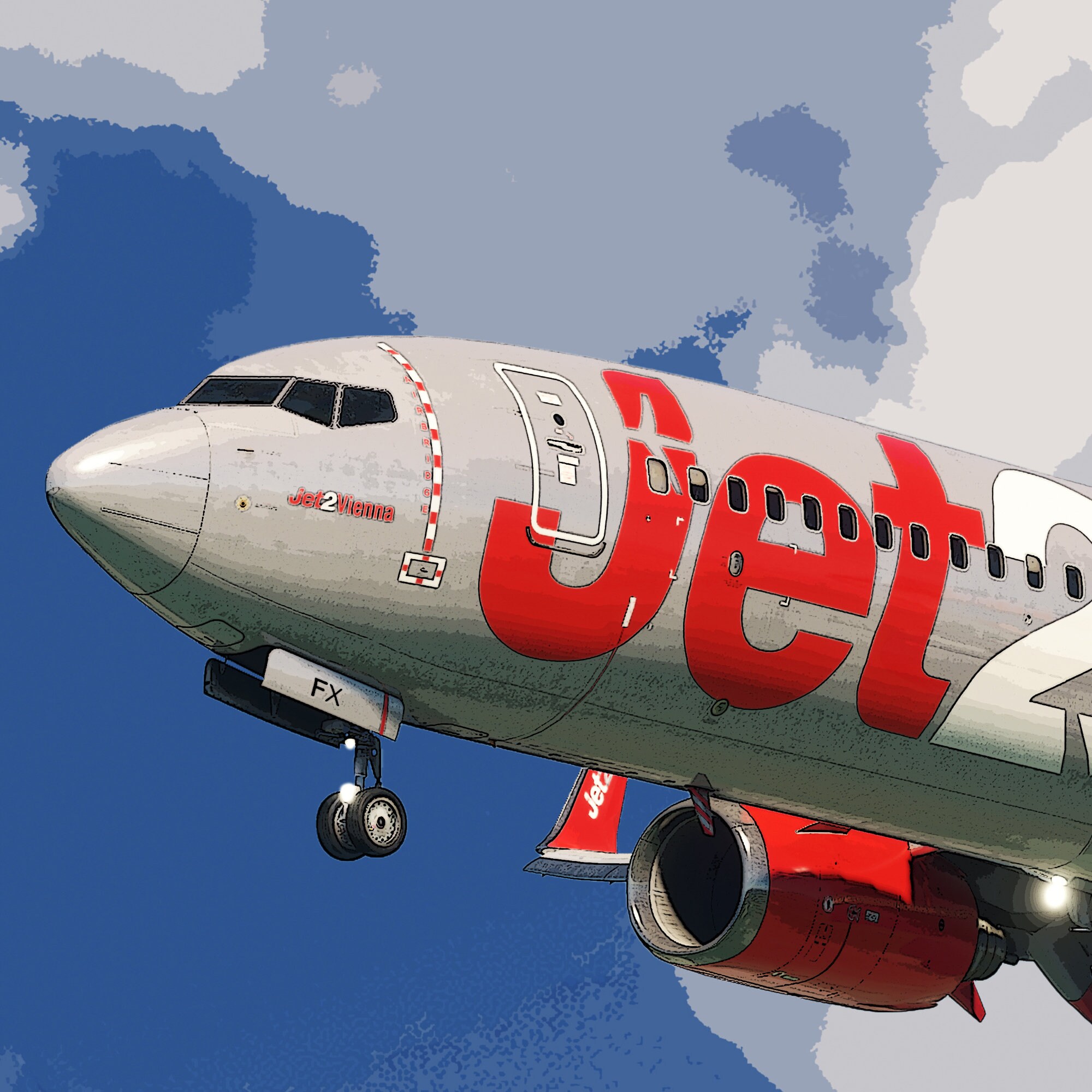 Jet2 Boeing 737 Poster Plane Art for Aviation Enthusiasts & Pilot ...