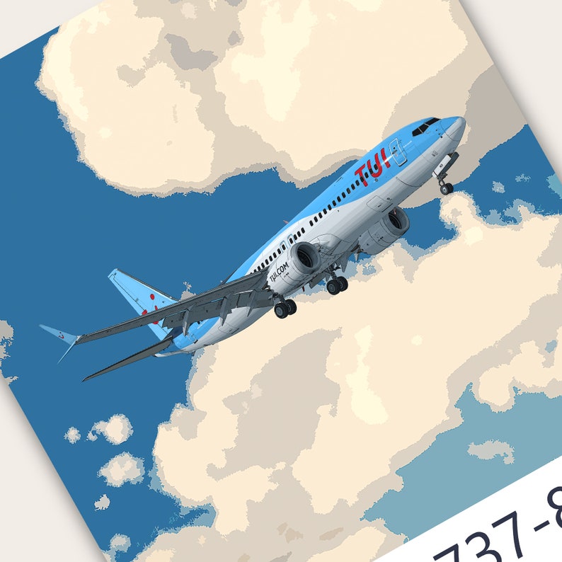 TUI Boeing 737 MAX Poster Fine Aviation Artwork Fantastic Gift for ...