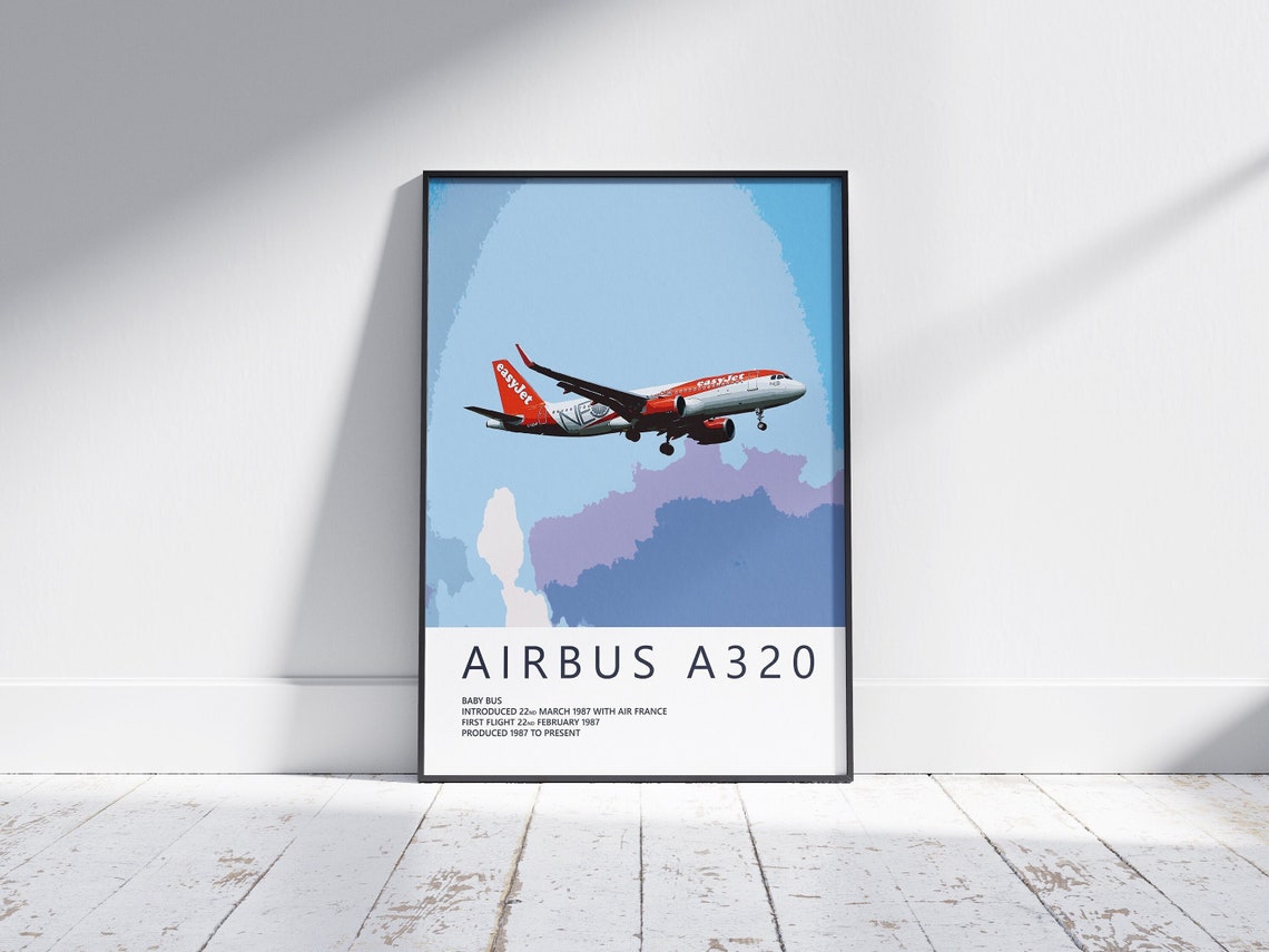 Easyjet Airbus A320 Poster, Poster, Gift for Pilot, Aviation Poster ...