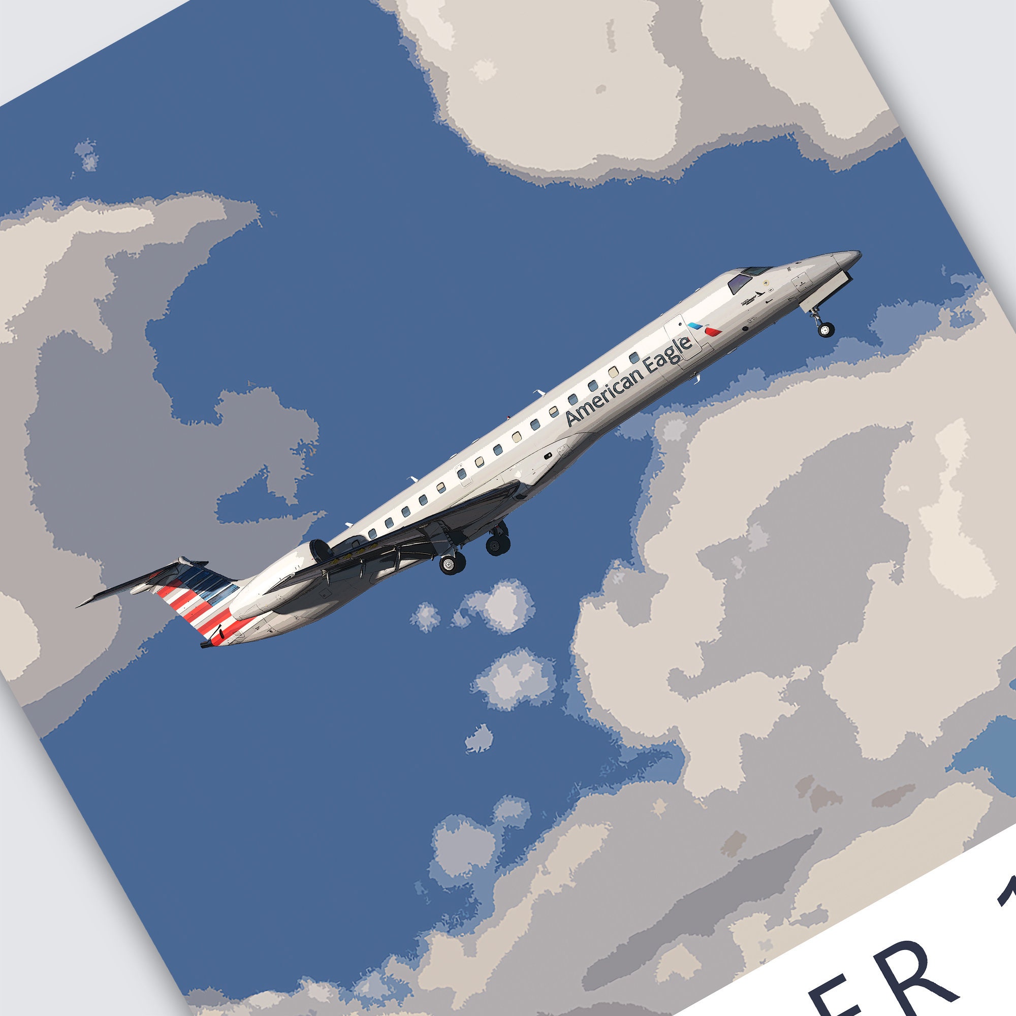 Piedmont Airlines Embraer ERJ145 Poster - Aviation Art & Pilot Gifts ...