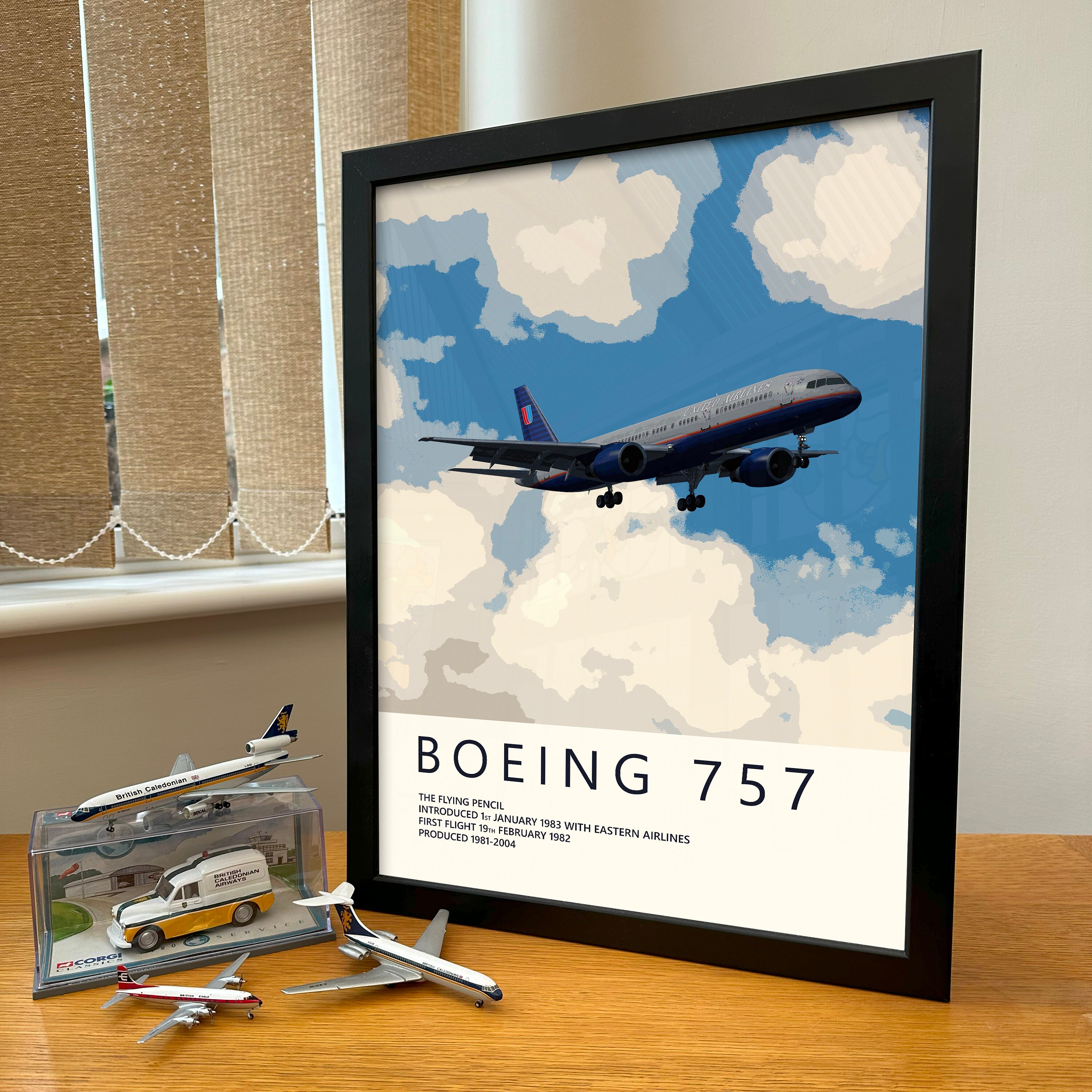 United Airlines Boeing 757 Poster Fine Aviation Artwork Fantastic Gift ...