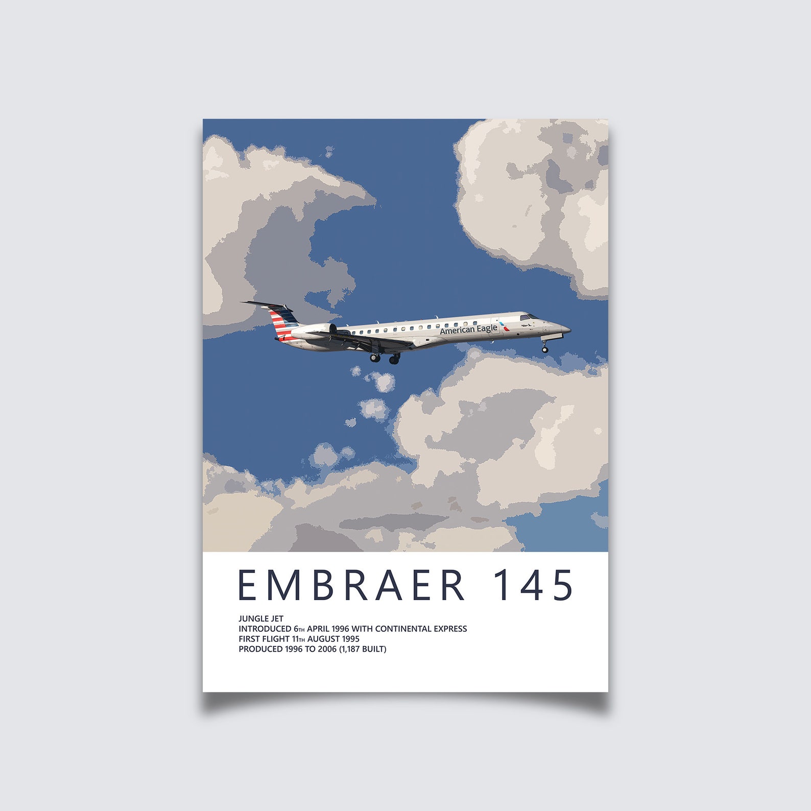 Piedmont Airlines Embraer ERJ145 Poster - Aviation Art & Pilot Gifts ...