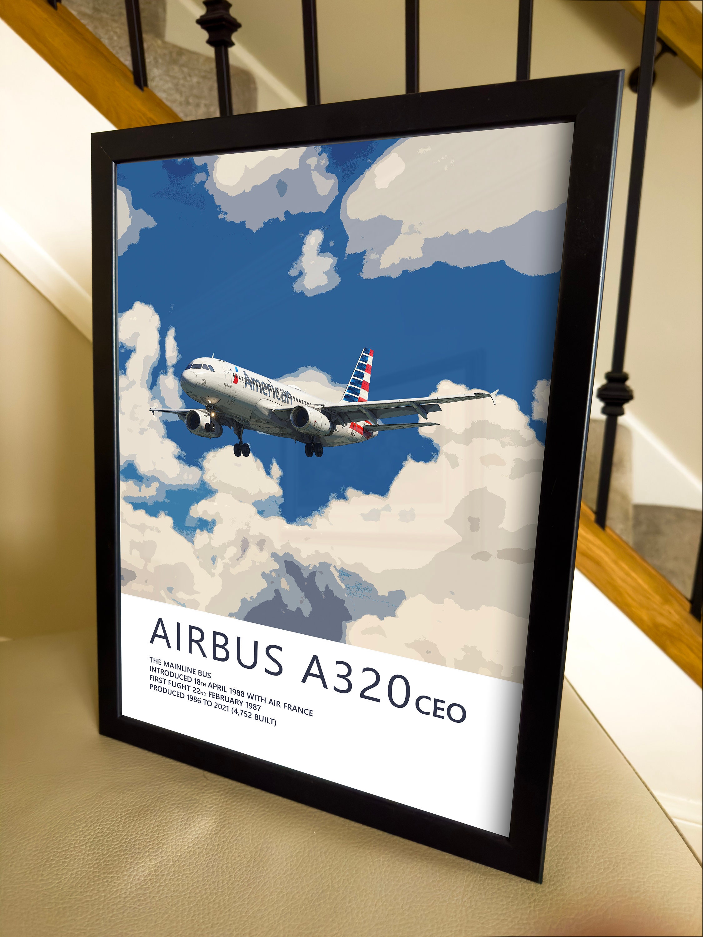 American Airlines Airbus A320 Poster - Fine Aviation Artwork - Airplane ...