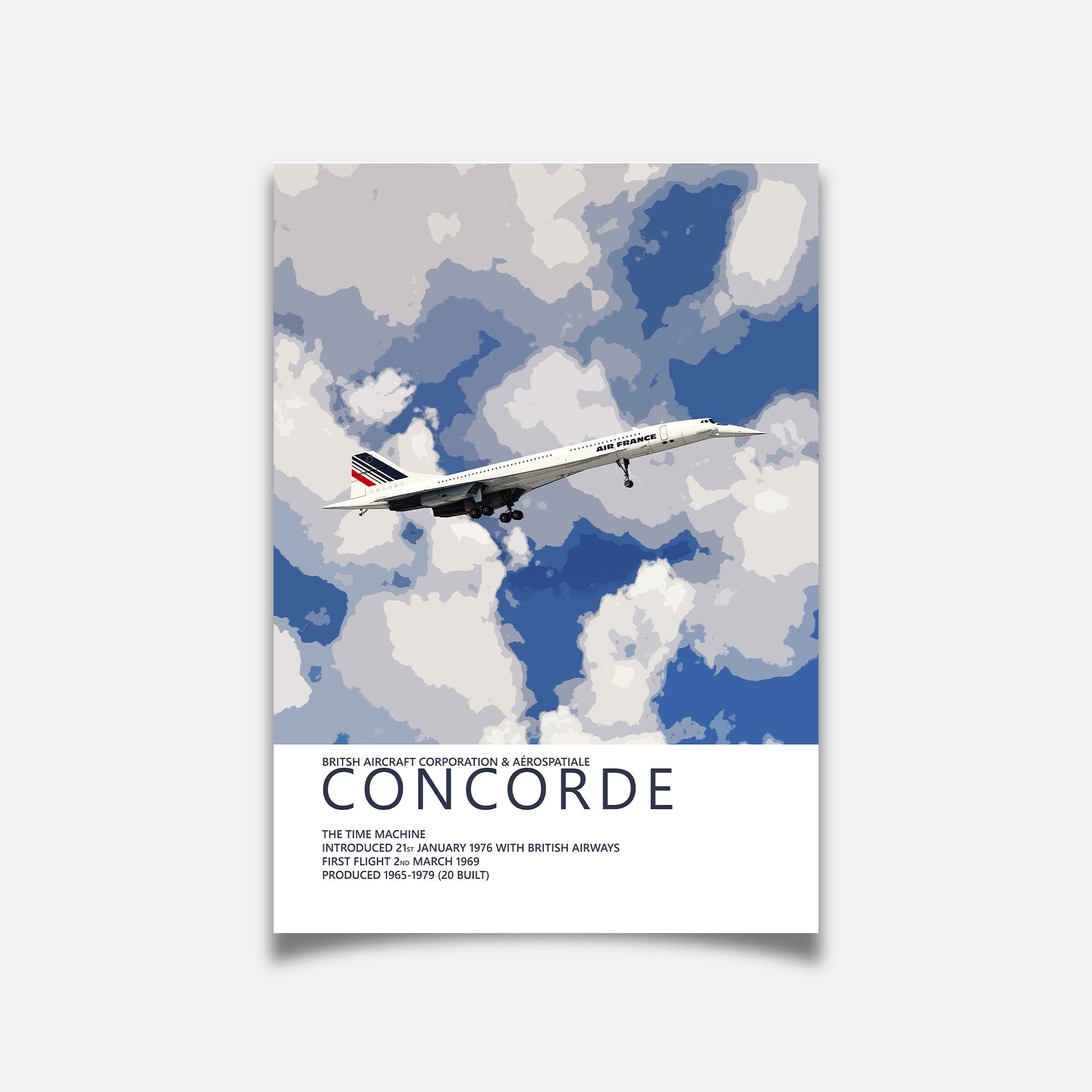 Air France Concorde Poster - Plane Art for Aviation Enthusiasts & Pilot ...