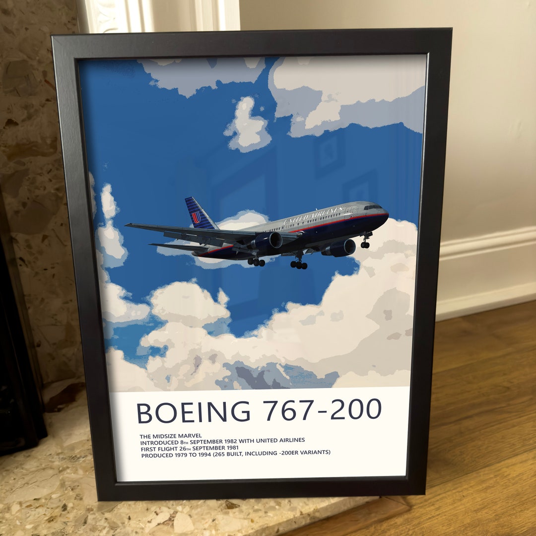 United Airlines Boeing 767 Poster - Fine Aviation Artwork - Fantastic ...