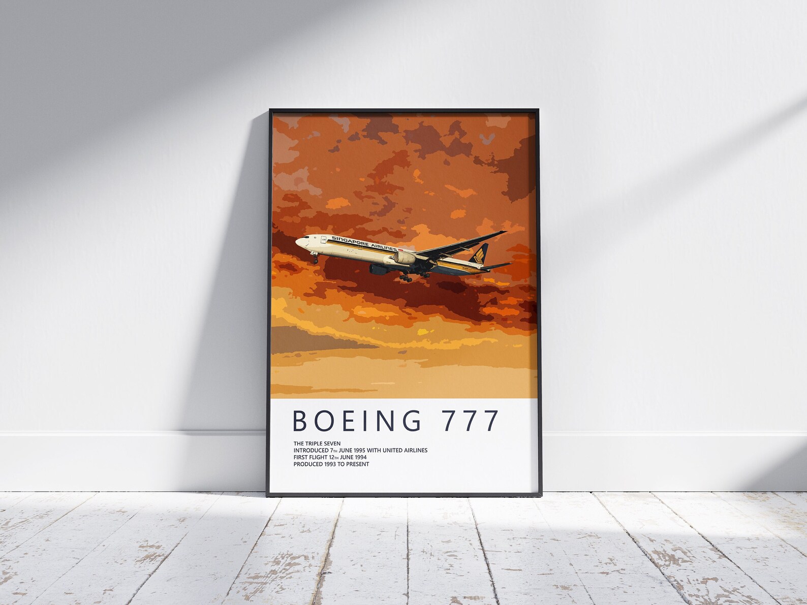 Singapore Airlines Boeing 777 Poster, Gift for Pilot, Aviation Poster ...