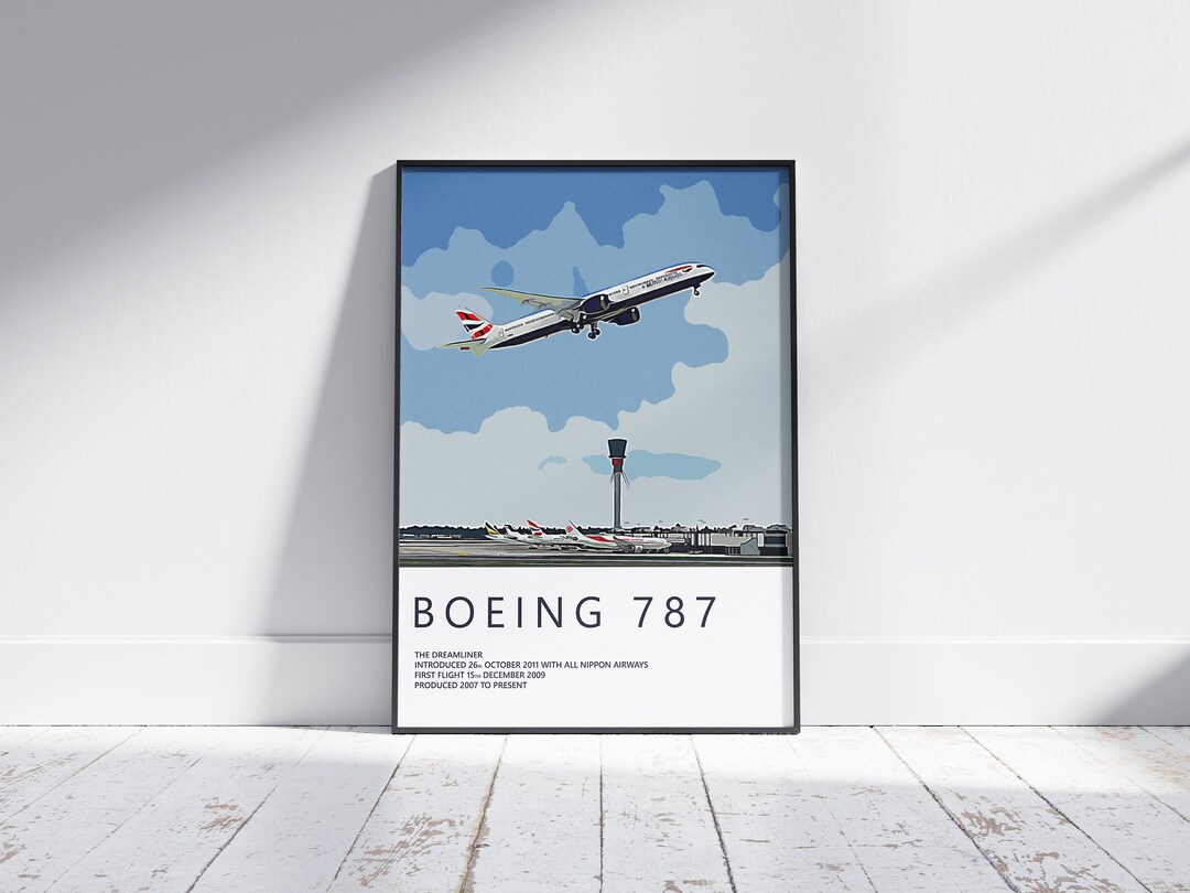 Boeing 787 Poster, Aviation Poster, Aviation Art, Aviation Wall Art ...